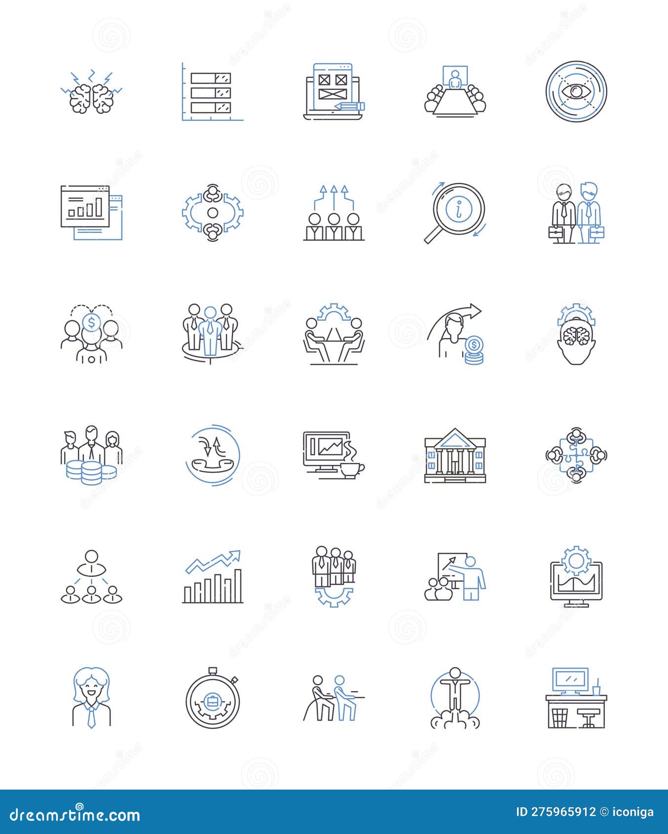 Operations Staff Line Icons Collection. Efficiency, Coordination ...