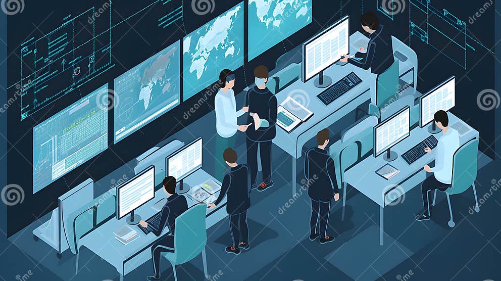 An it Operations Team Performing System Administration an Five Created ...