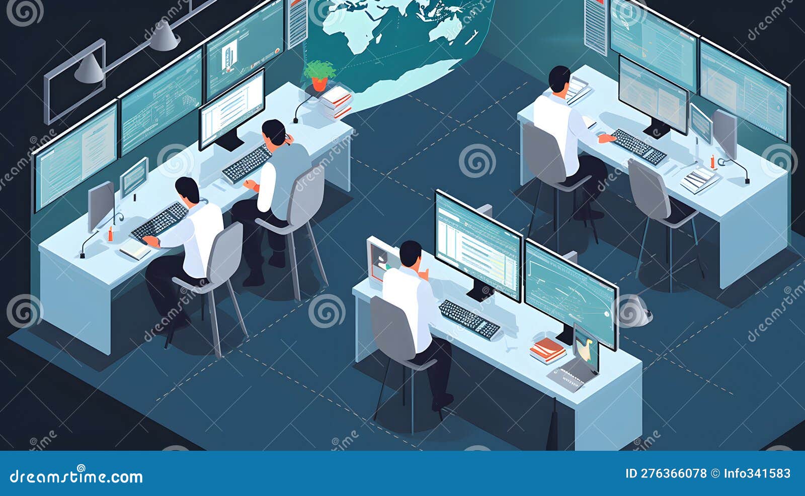 An it Operations Team Performing System Administration an One Created ...