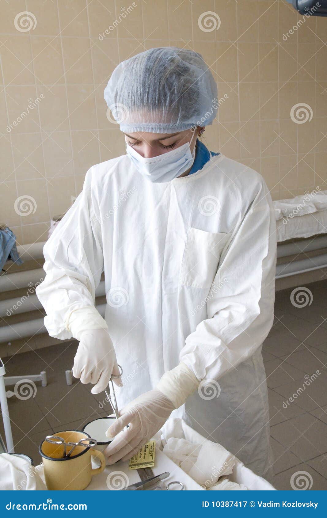 Operative nurse portrait stock image. Image of amputation - 10387417