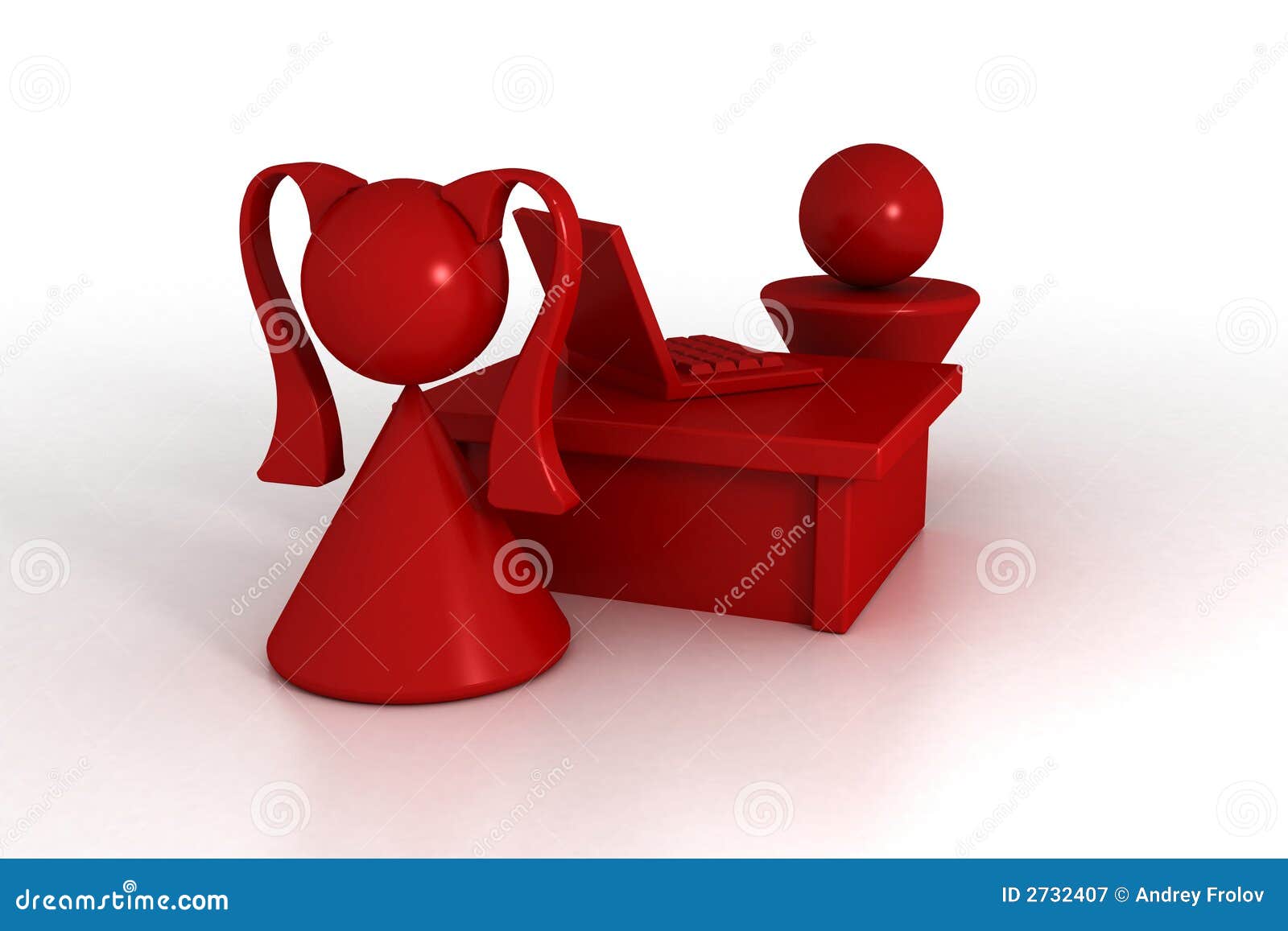 Operator 3d stock illustration. Illustration of female - 2732407