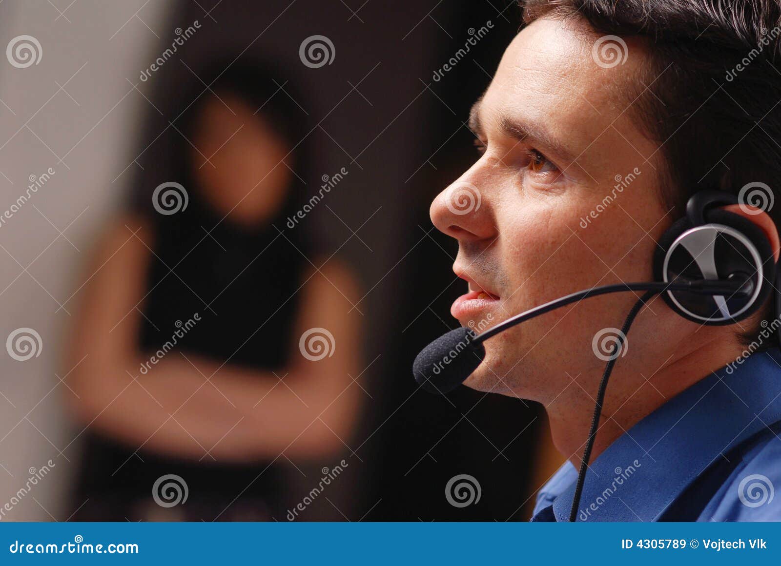Operator stock image. Image of headphone, communication - 4305789