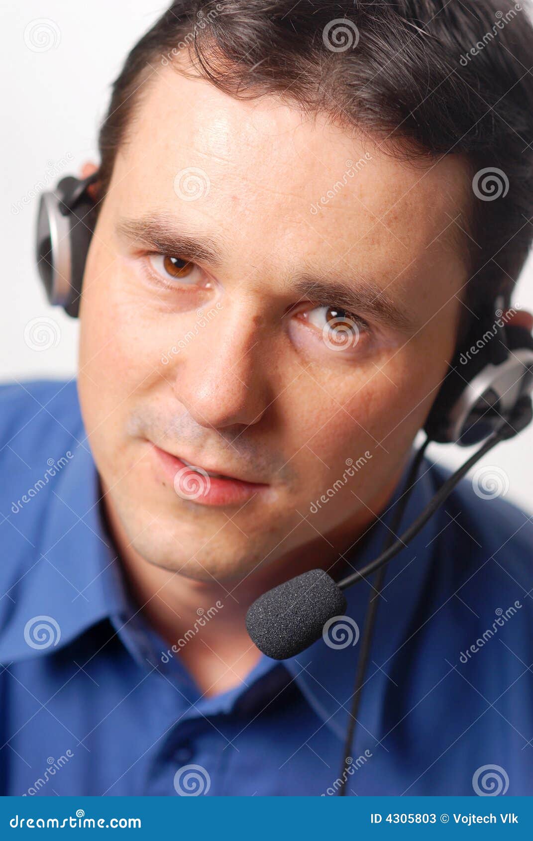 Operator stock image. Image of headphone, cheek, microphone - 4305803