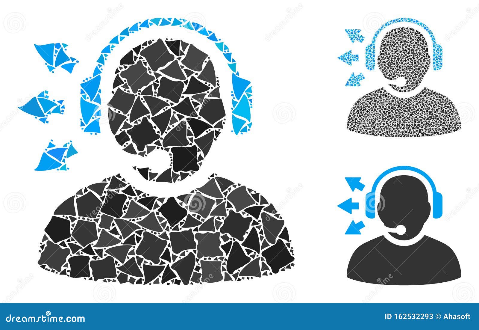 Operator Answer Speech Composition Icon Of Humpy Parts Cartoon Vector ...