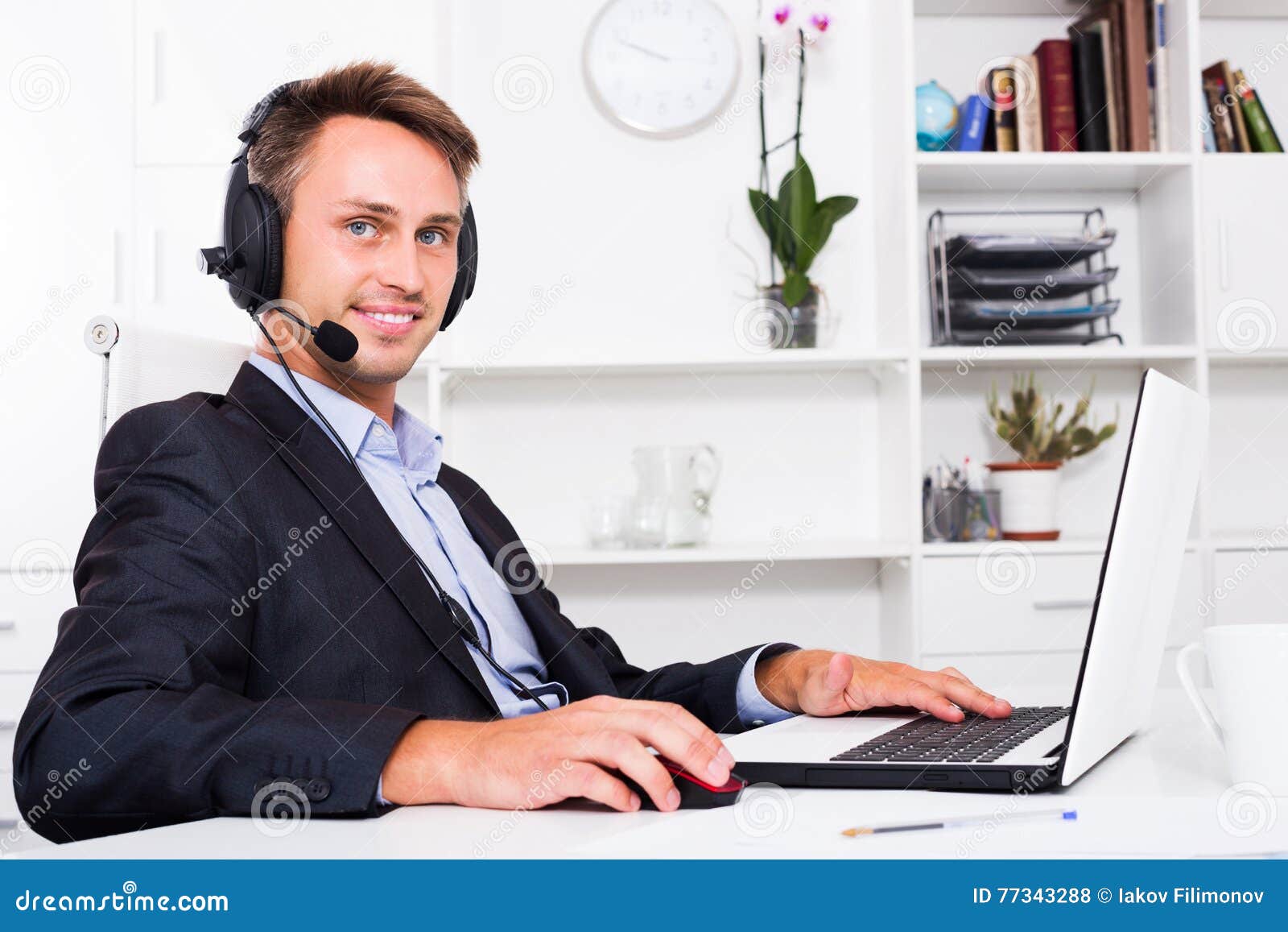 Operator Answering at Call Center Stock Photo - Image of helping ...