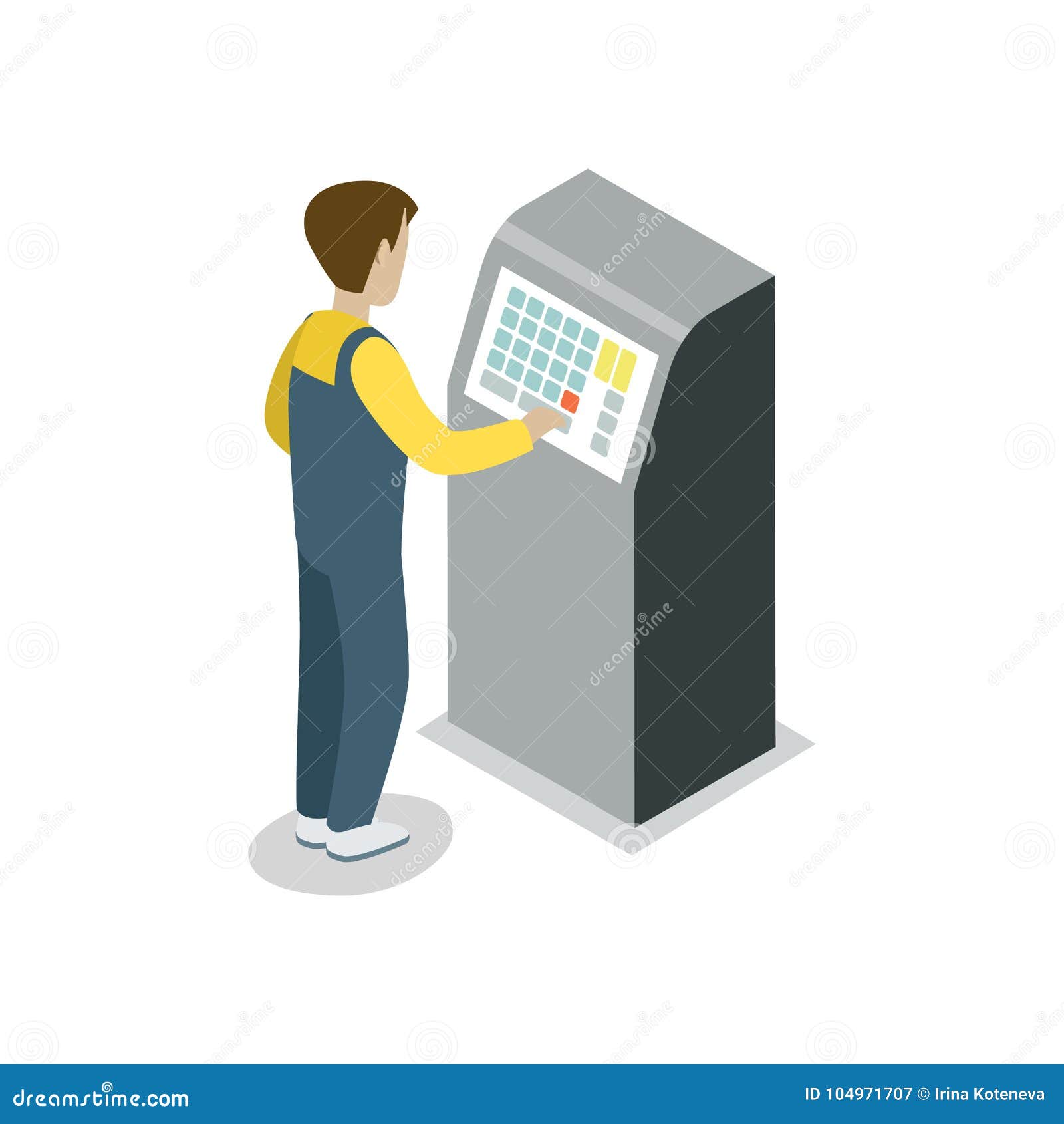 Operator Assembly Line Isometric 3D Icon Stock Vector - Illustration of ...