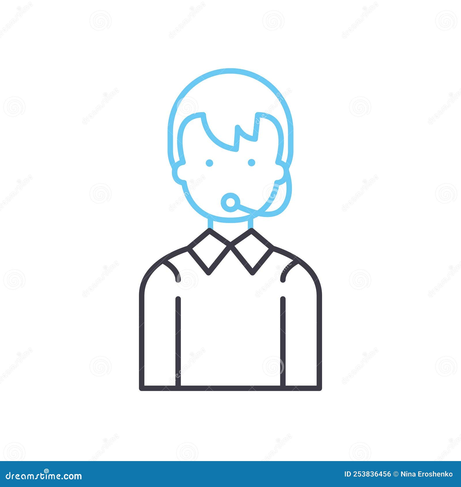 Operator Avatar Line Icon, Outline Symbol, Vector Illustration, Concept ...