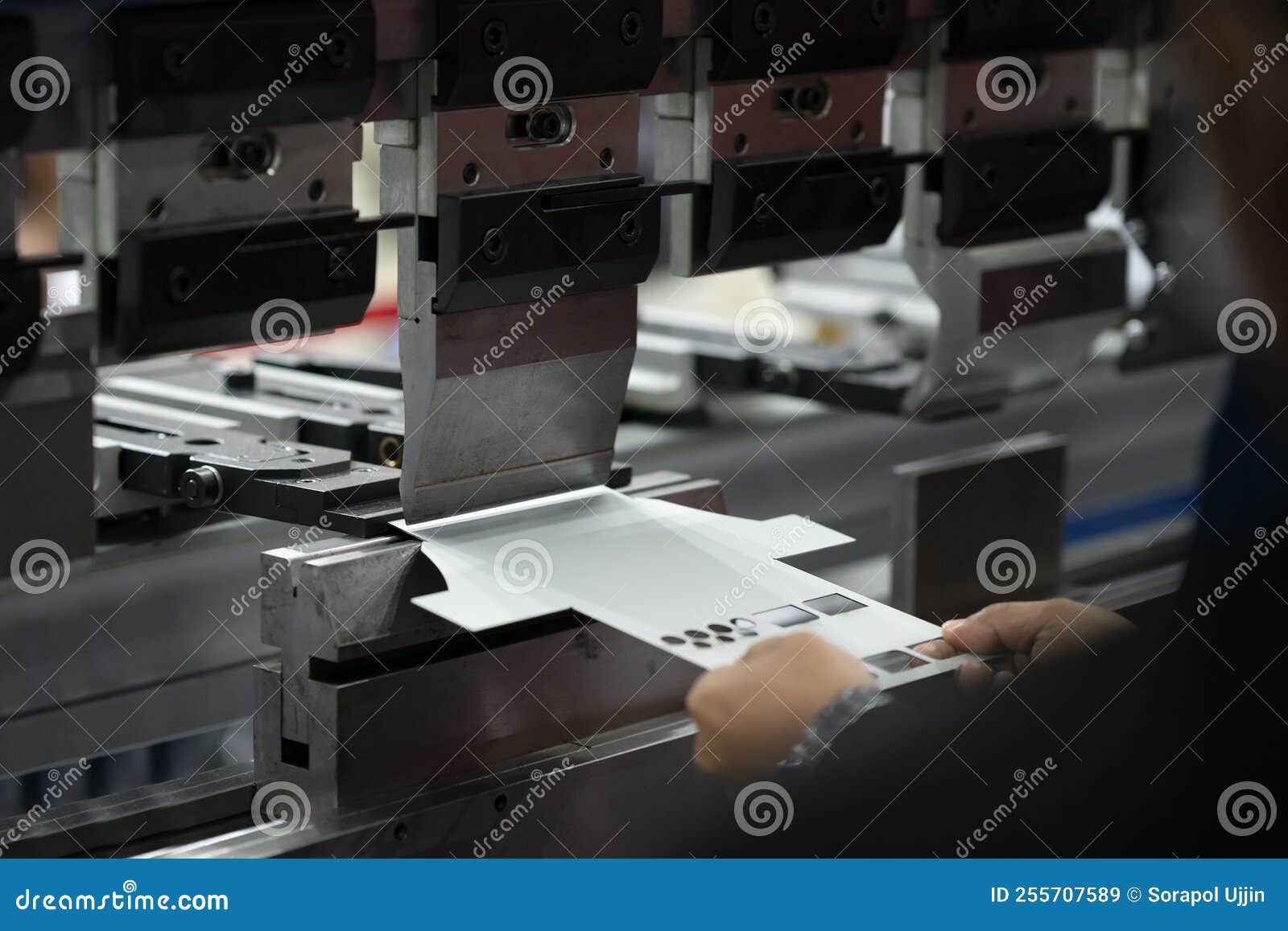 Operator Bending Metal Sheet by Sheet Bending Machine Stock Image ...