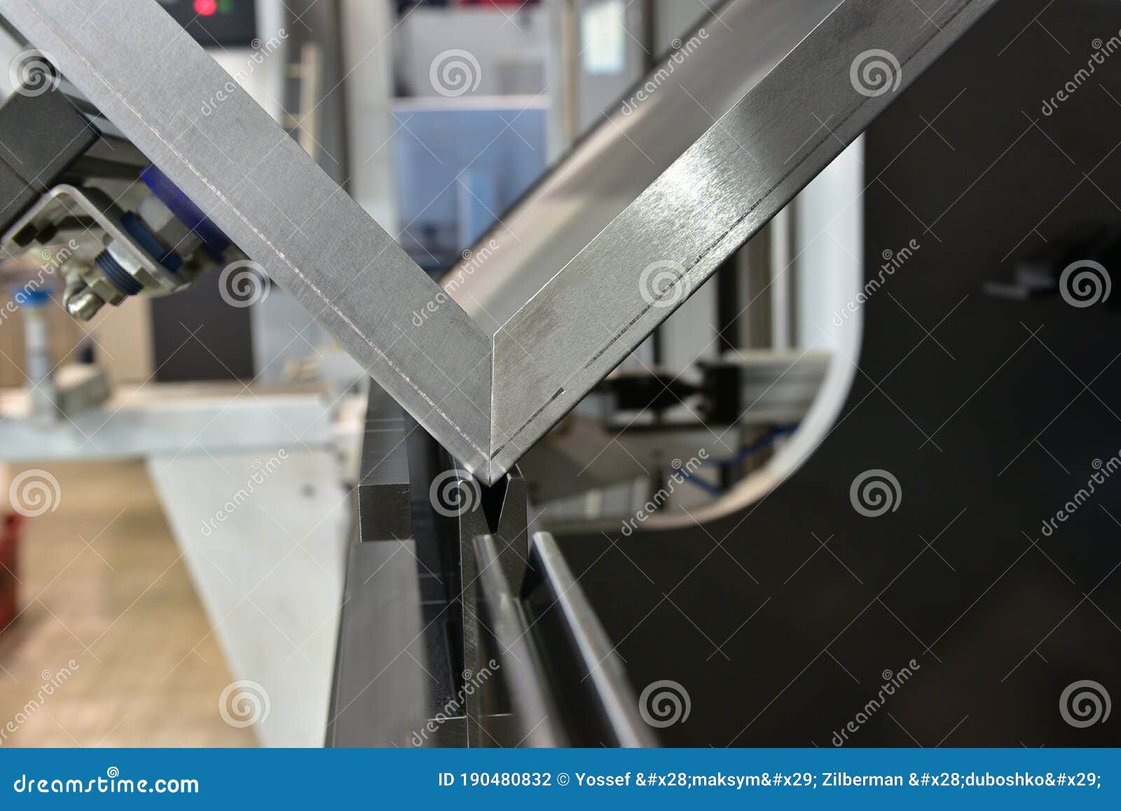 Operator Bending Metal Sheet by Sheet Bending Machine Stock Photo ...