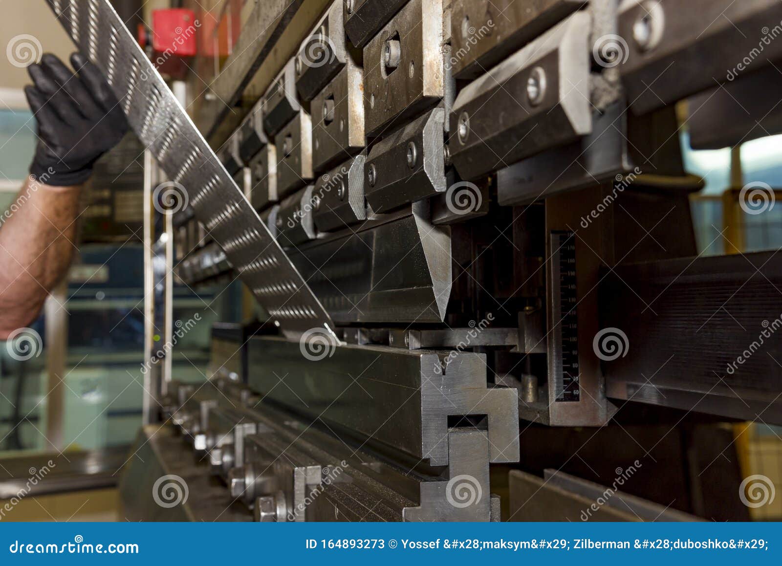 Worker Operating Metal Press Machine at Workshop Stock Image - Image of ...
