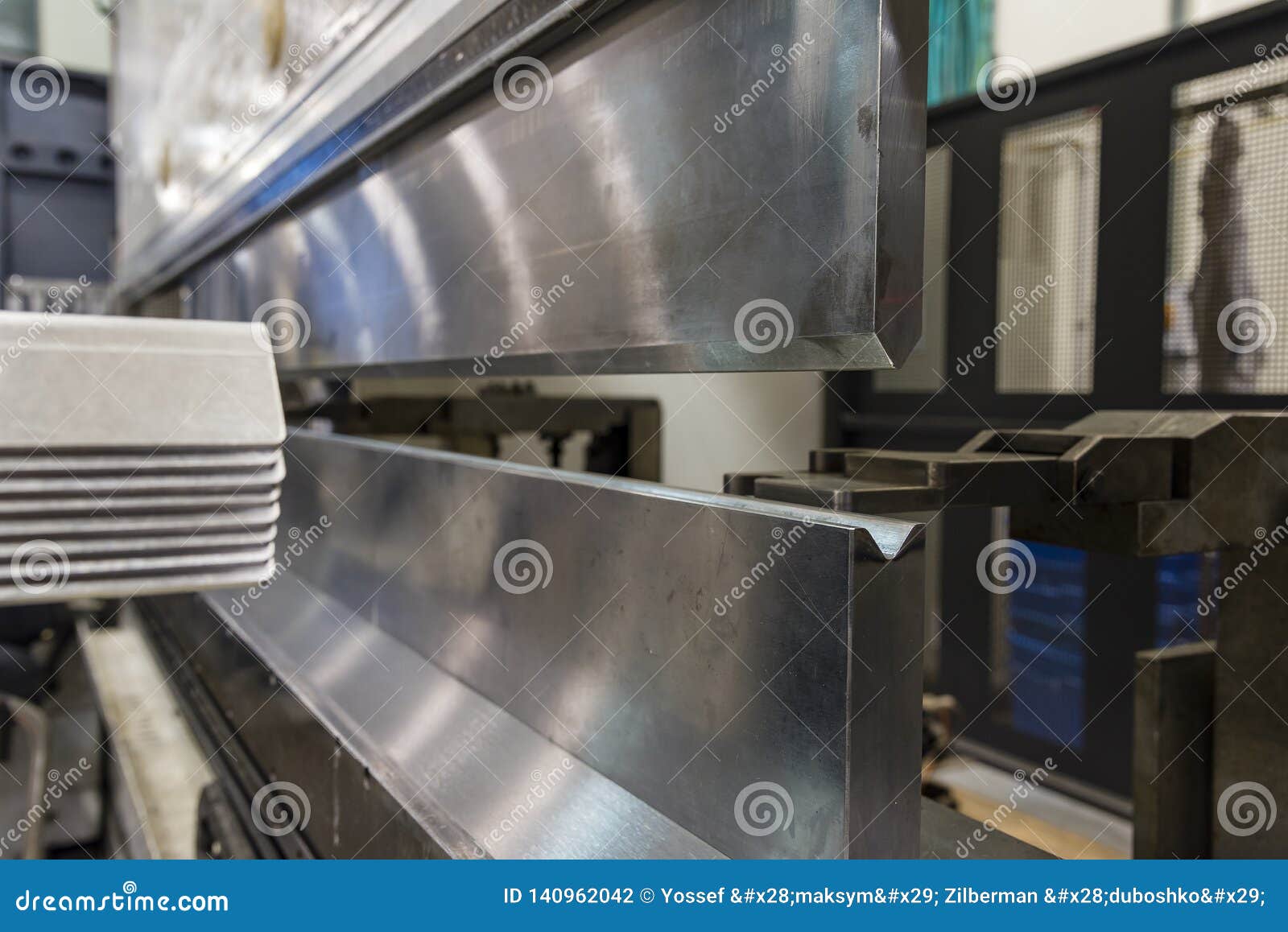 Operator Bending Metal Sheet by Sheet Bending Machine Stock Photo ...