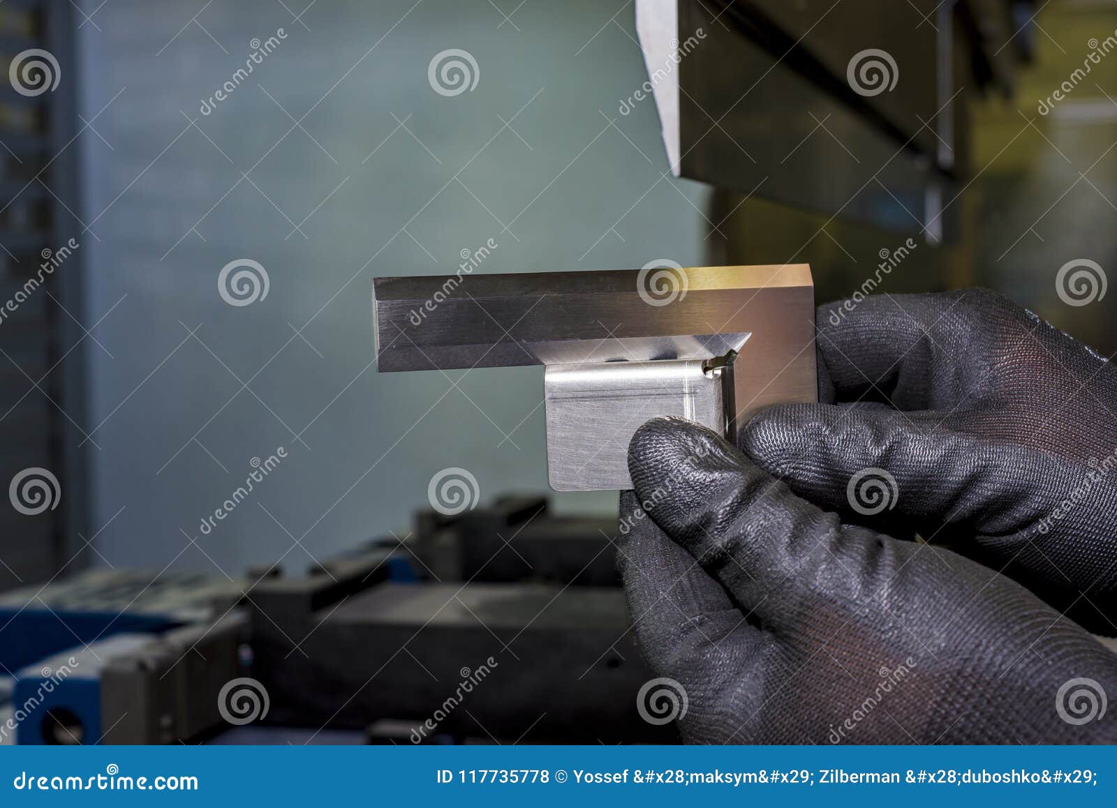 Operator Bending Metal Sheet by Sheet Bending Machine Stock Photo ...