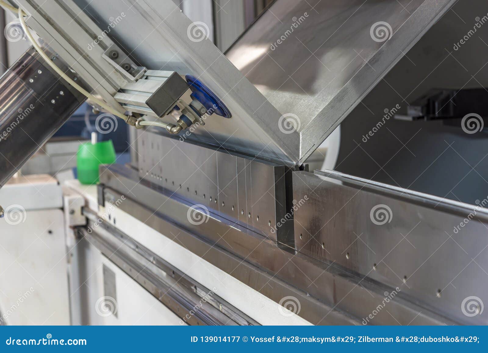 Operator Bending Metal Sheet by Sheet Bending Machine Stock Image ...