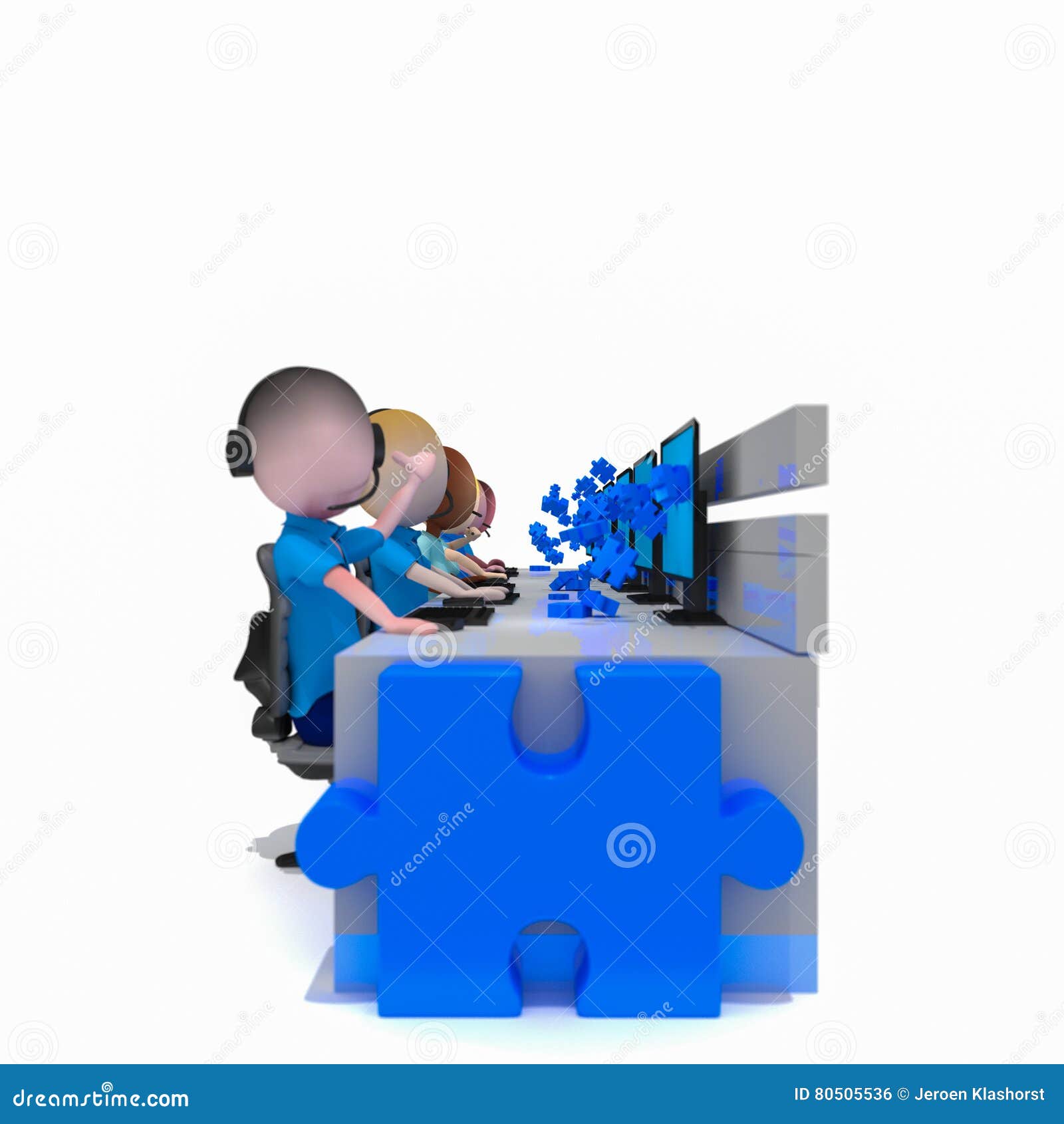 Operator Bisness Call Center Puzzle Stock Illustration - Illustration ...