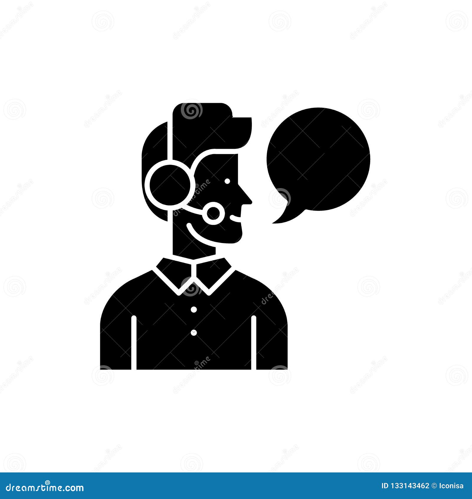 Operator Black Icon, Vector Sign on Isolated Background. Operator ...