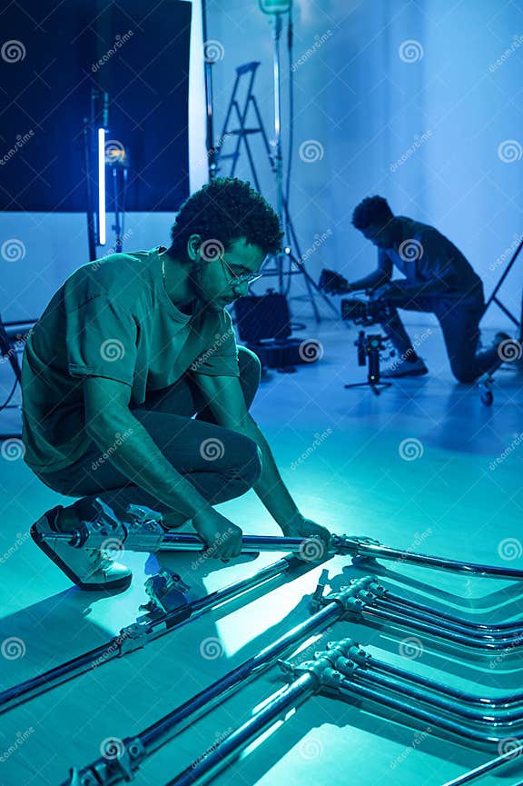 Operator Building Equipment for Shooting Stock Photo - Image of equipment, videography: 291036672