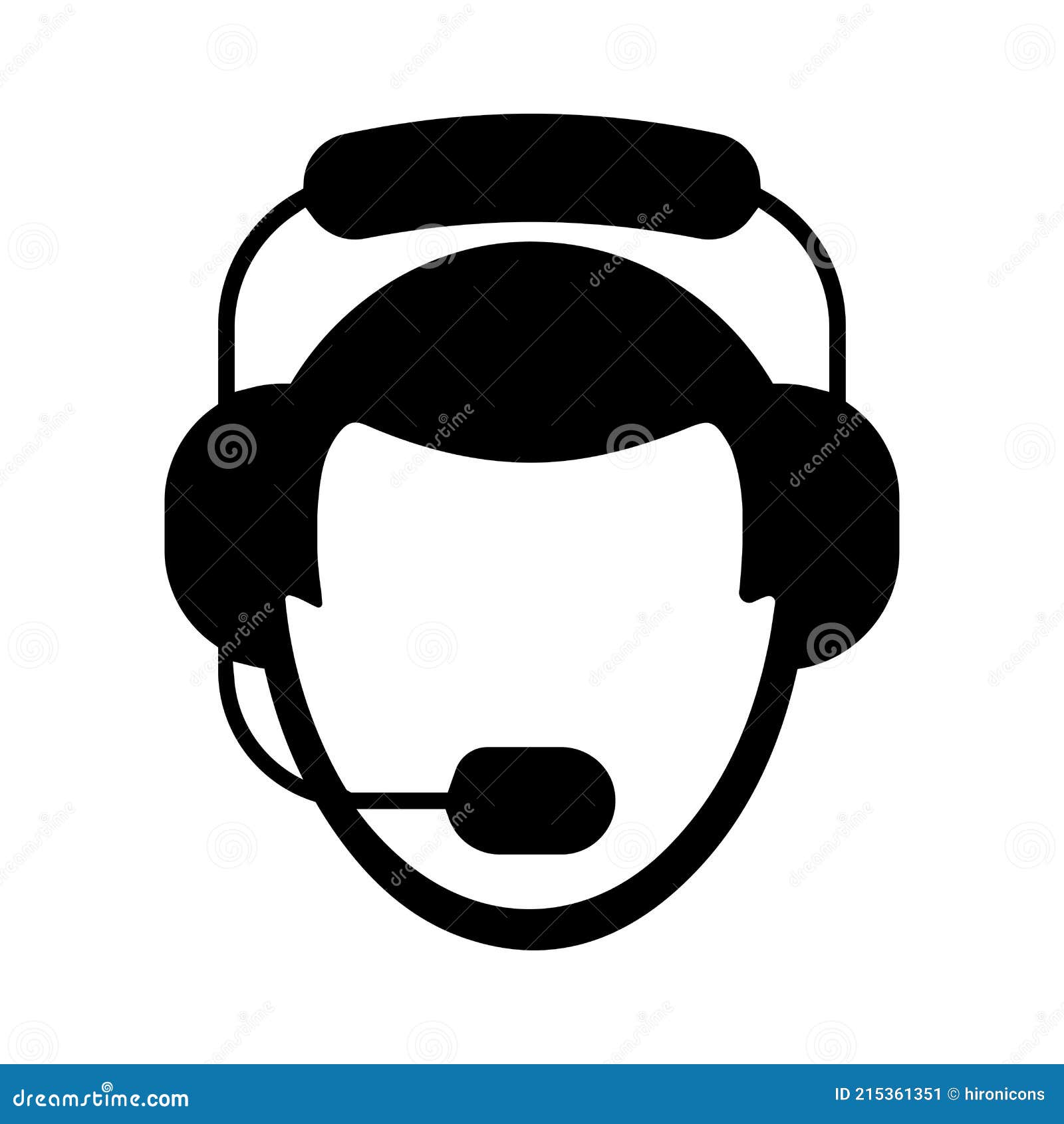 Operator, Call Center, Customer Support Icon. Black Vector Graphics ...