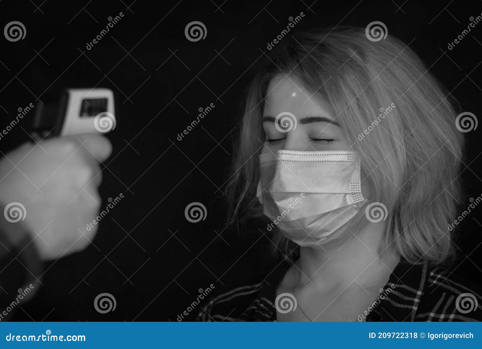 Body temperature check stock photo. Image of infection - 209722318