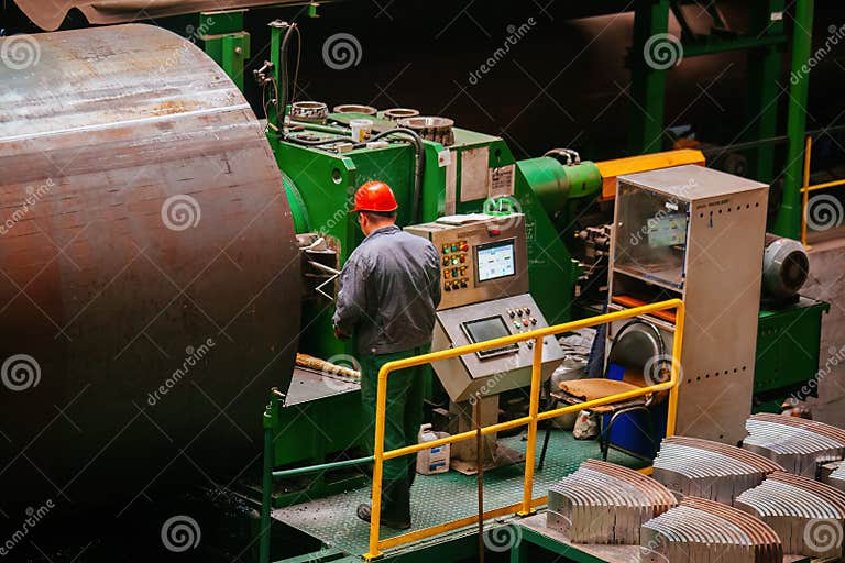 Operator CNC Machine in Pipe Factory Editorial Photo - Image of ...