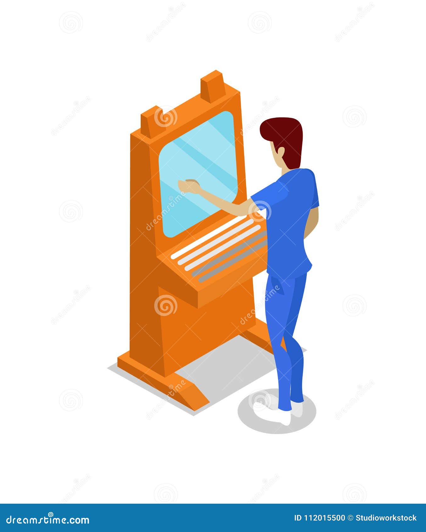 Operator Console Assembly Line Isometric 3D Icon Stock Vector ...