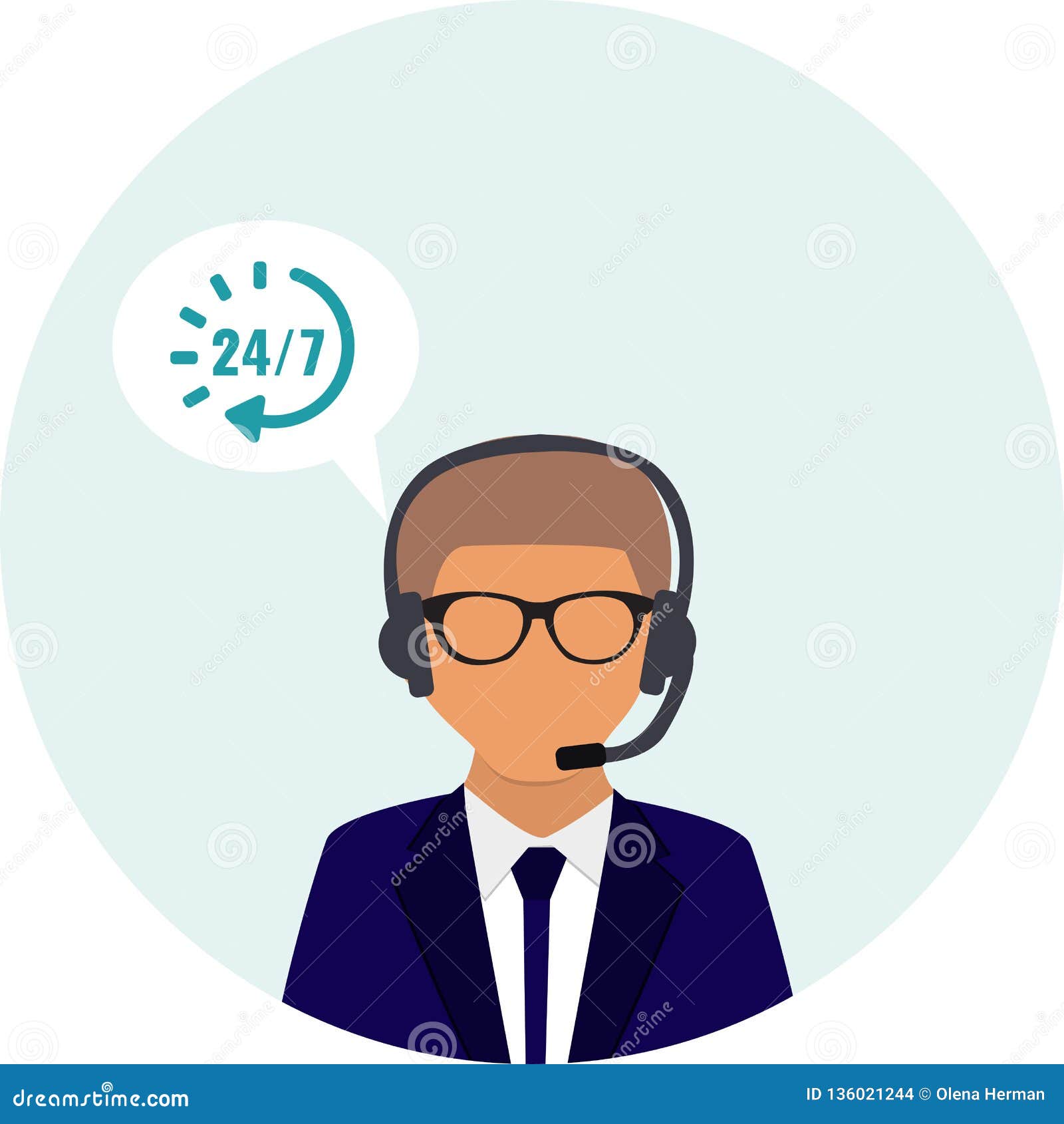 Operator Consultant Man Icon Design Stock Vector - Illustration of help ...