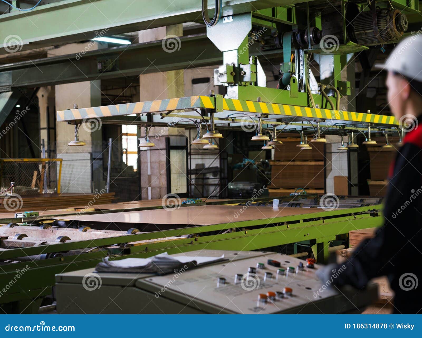 Operator at Control Panel in Production Plant Stock Photo - Image of ...
