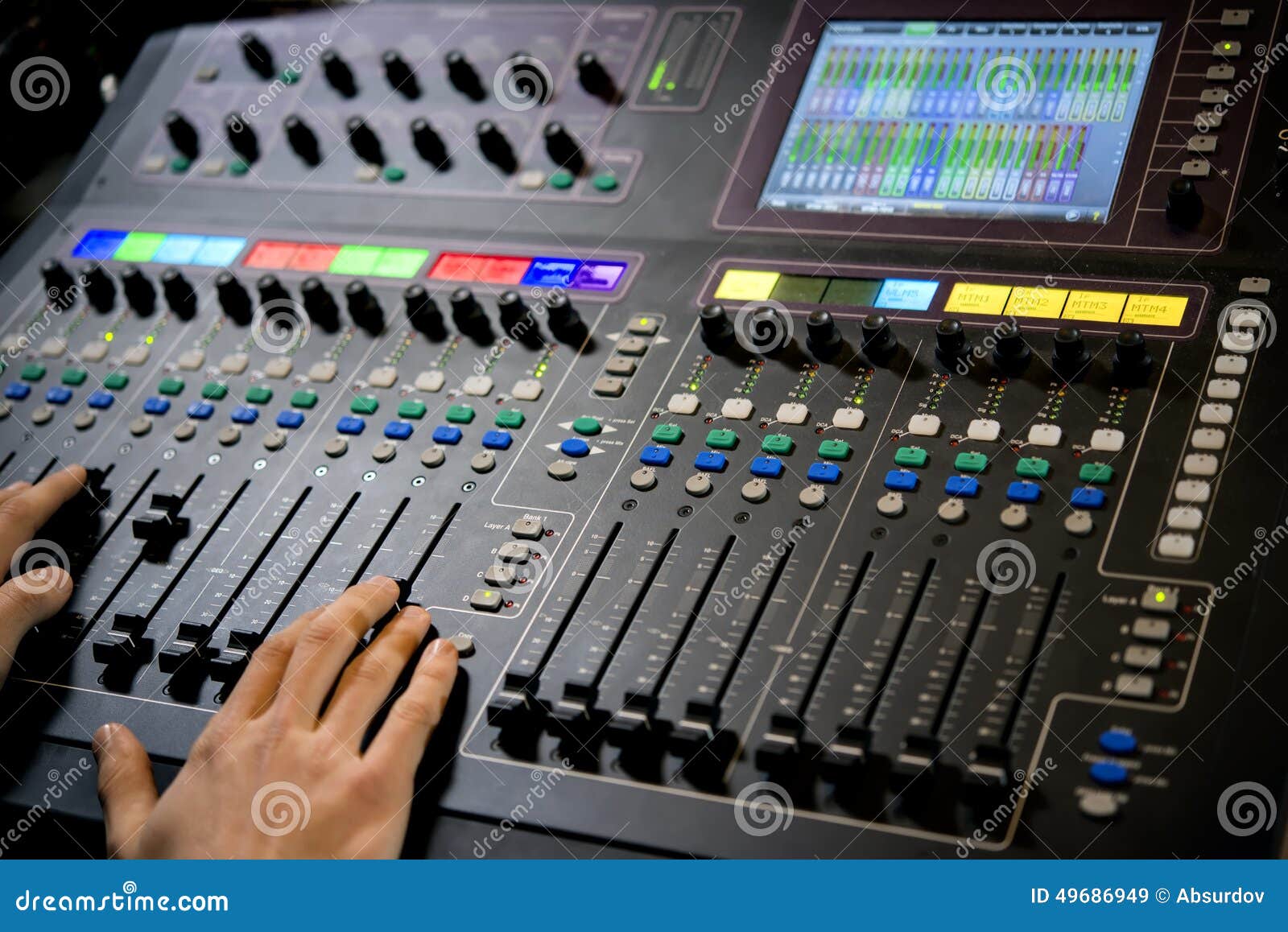 The Operator of the Control Panel in the Studio Stock Image - Image of ...
