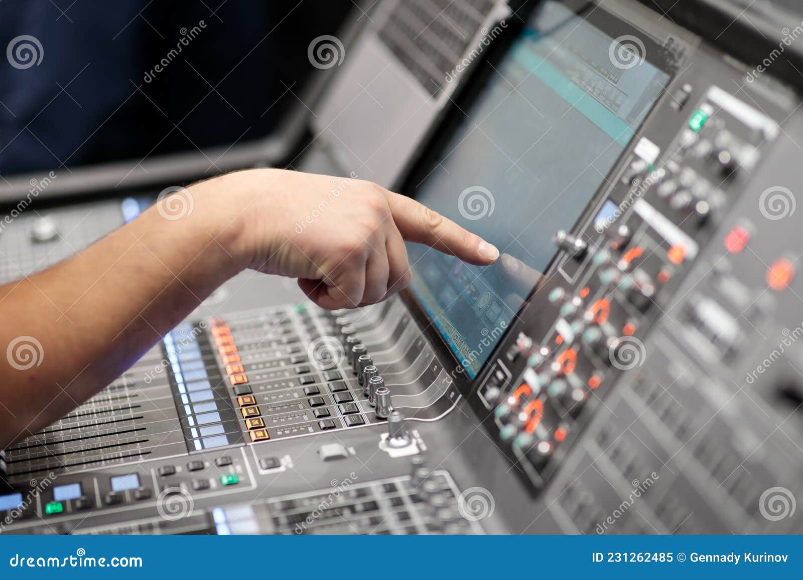 Operator Controls Digital Audio Mixing Console Stock Image - Image of ...