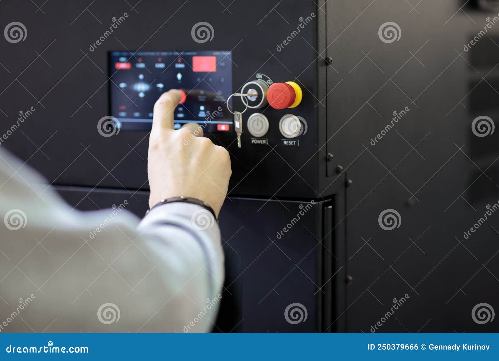Operator Controls Modern Equipment Stock Photo - Image of equipment ...