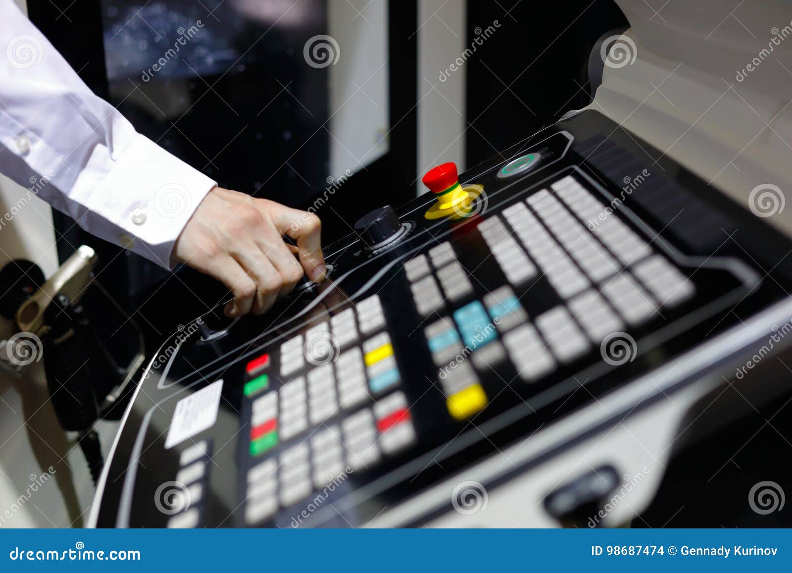 Operator Controls the Operation of the CNC Machine Stock Photo - Image ...