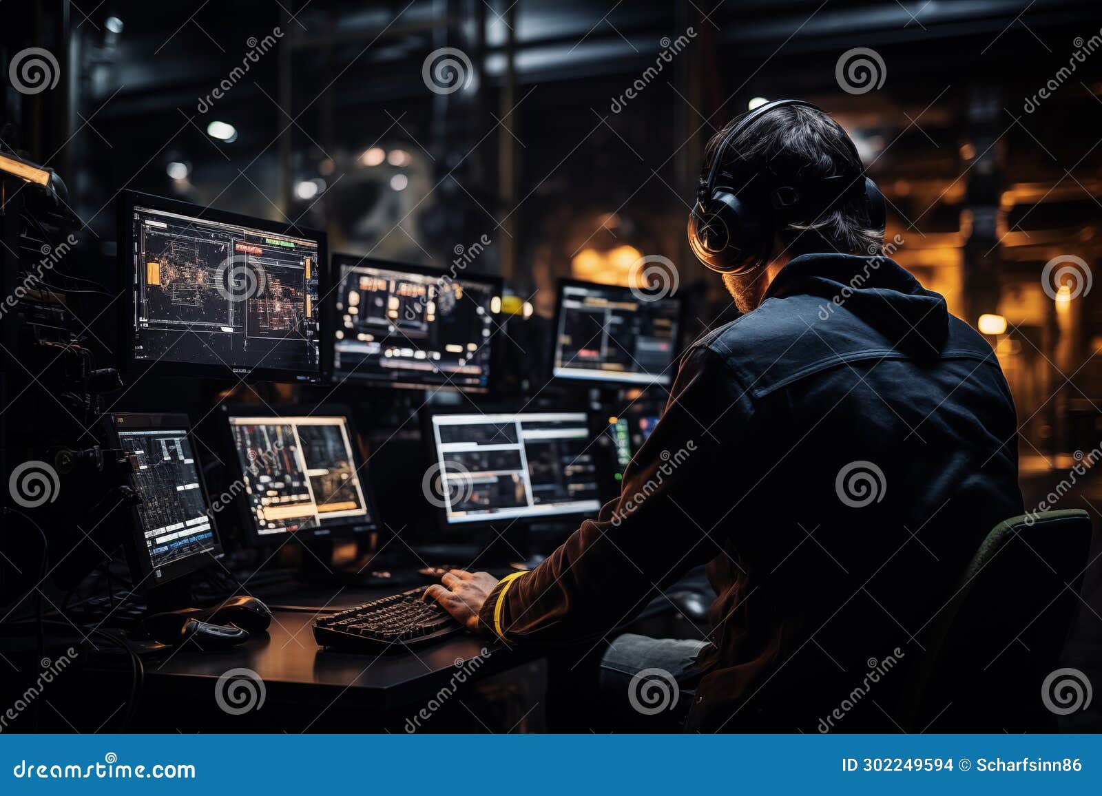 Controls At Operation Desk Of A Drilling Rig Stock Photo ...