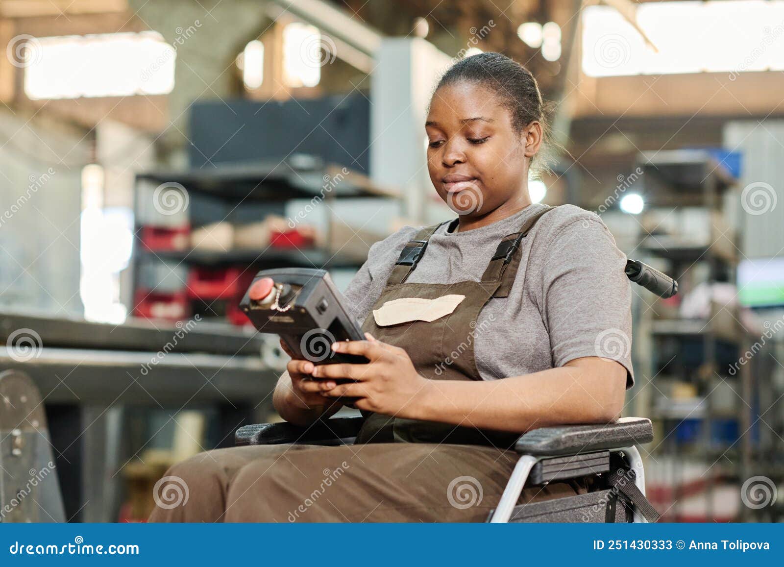 Operator with Disability Working at Machine Stock Image - Image of work ...