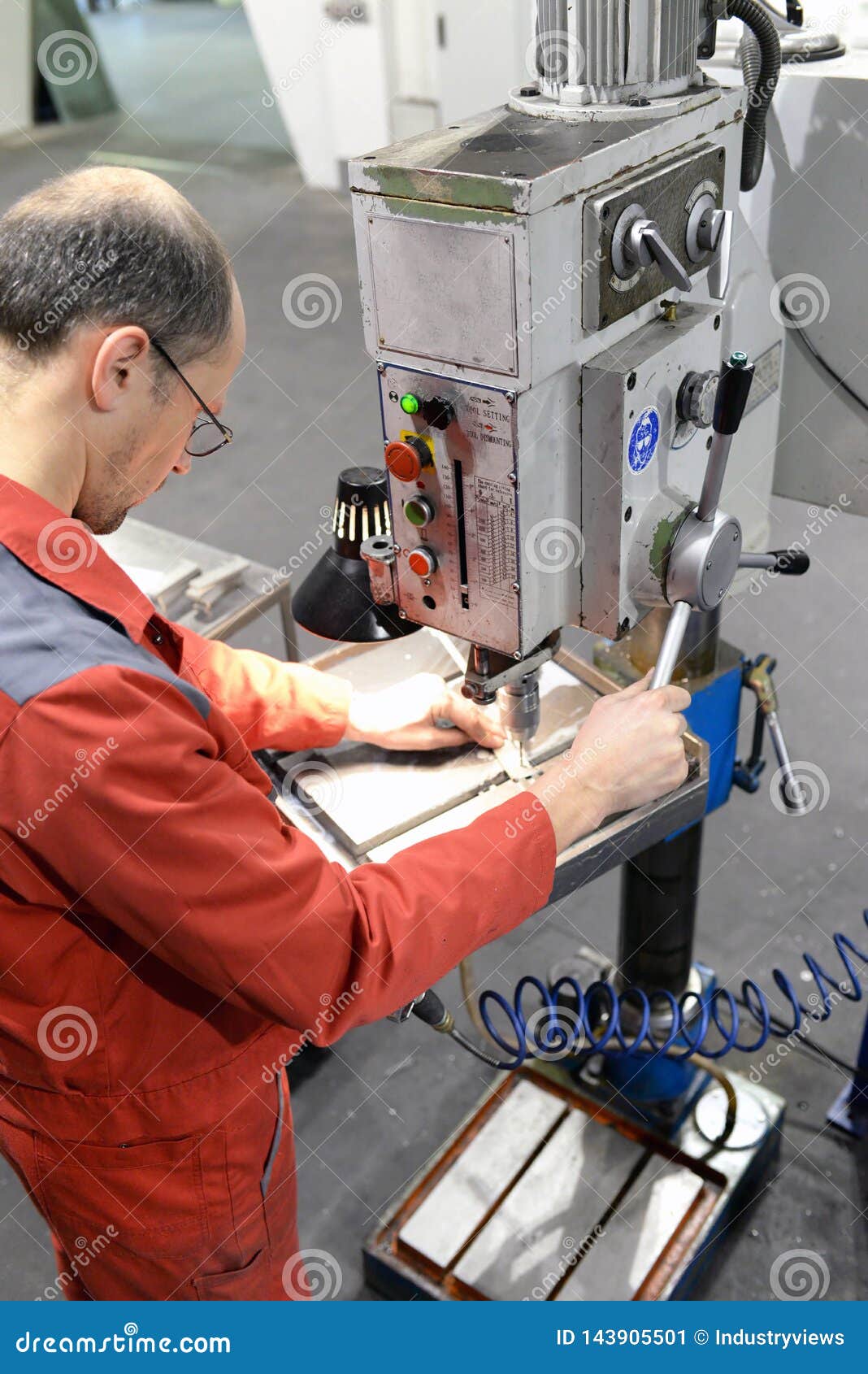 Operator of a Drilling Machine in a Industrieal Company Stock Image ...