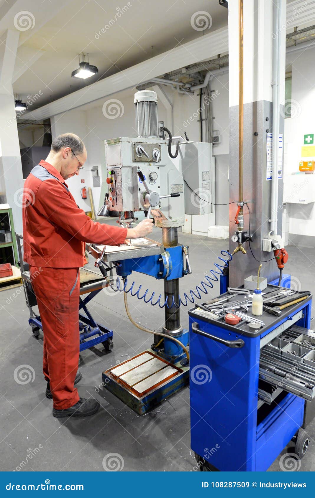 Operator of a Drilling Machine in a Industry Company Stock Image ...