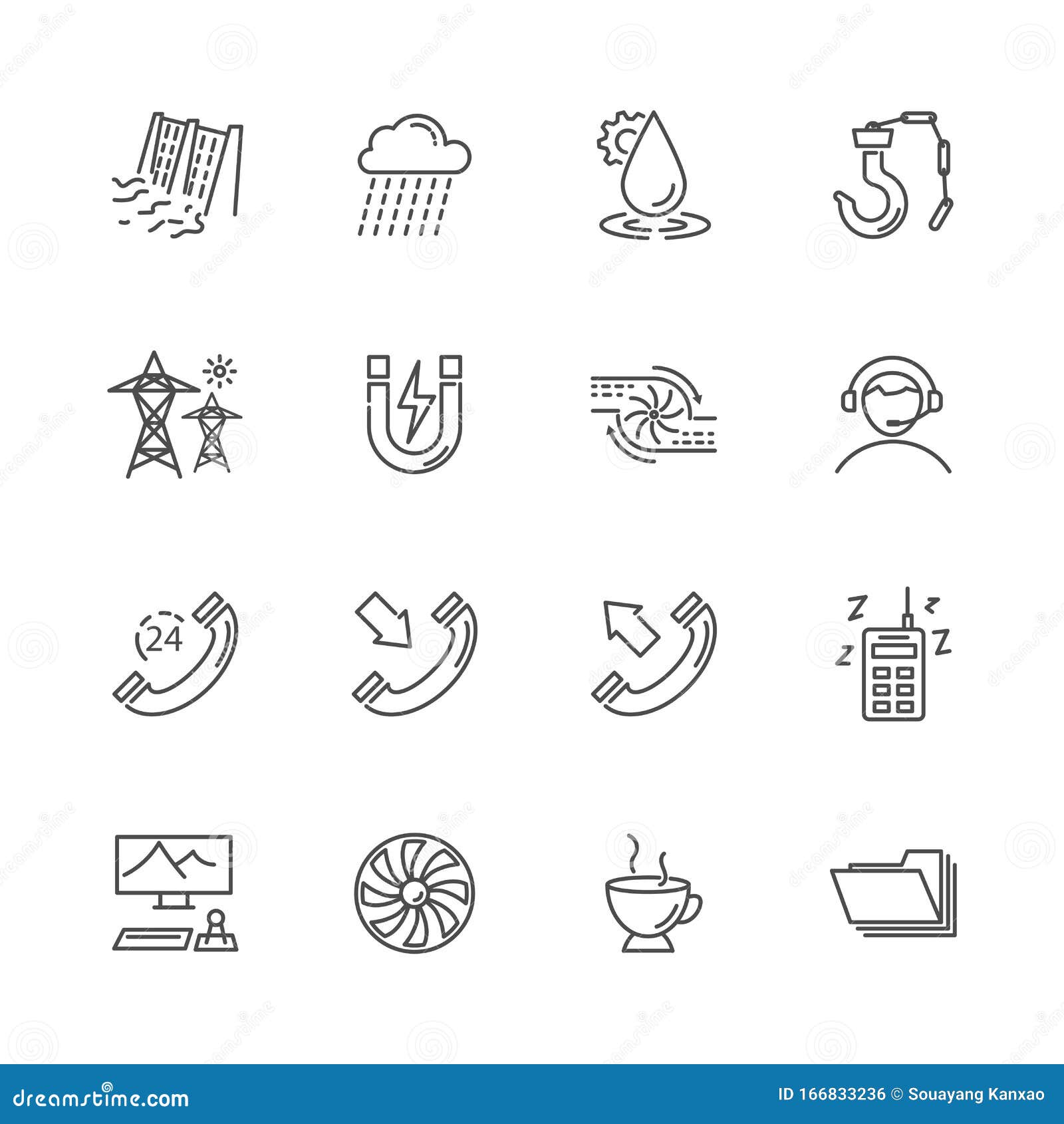 Operator engineer icon set stock illustration. Illustration of concept ...