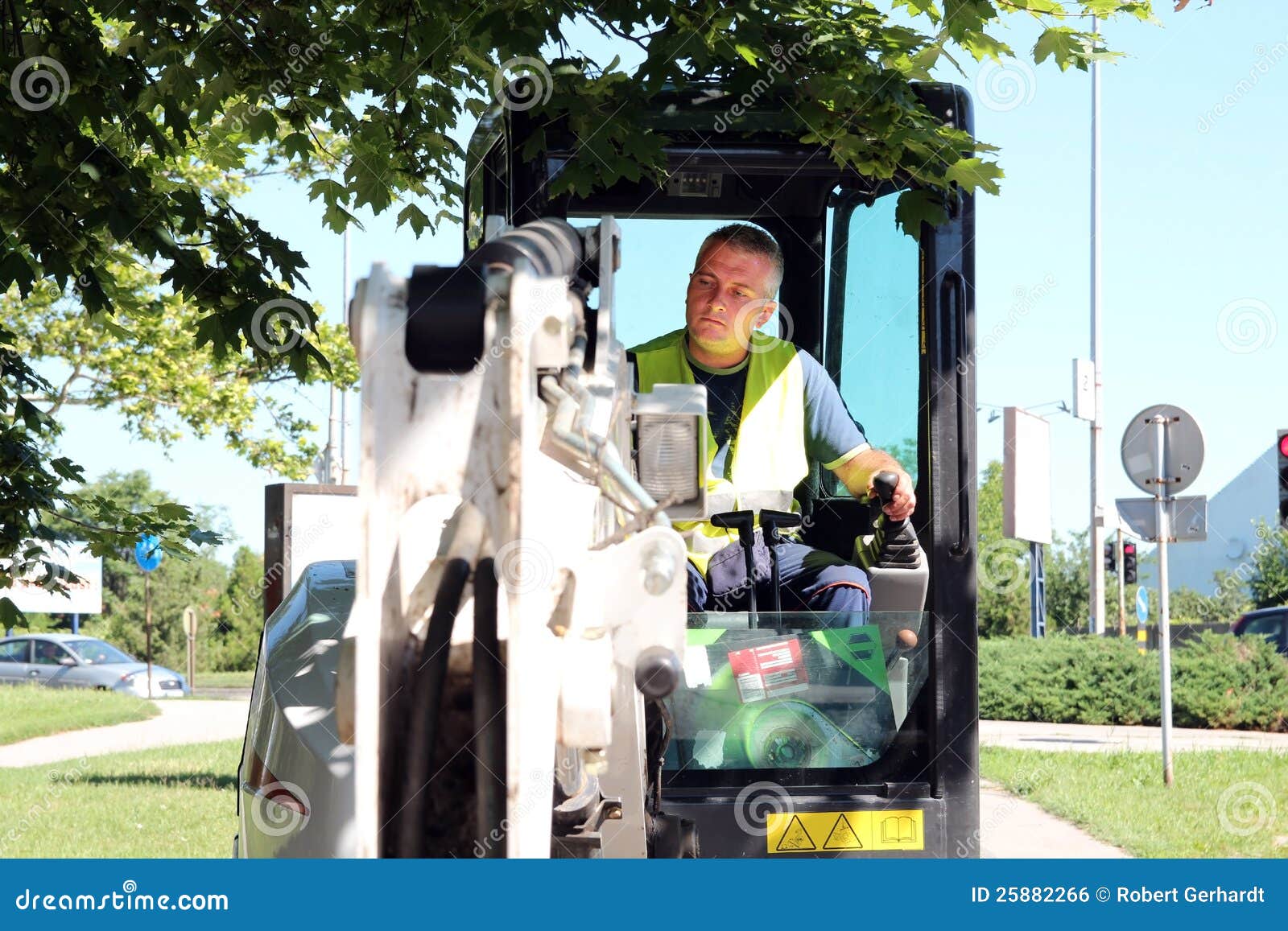 Operator of a Excavator stock photo. Image of controlling - 25882266