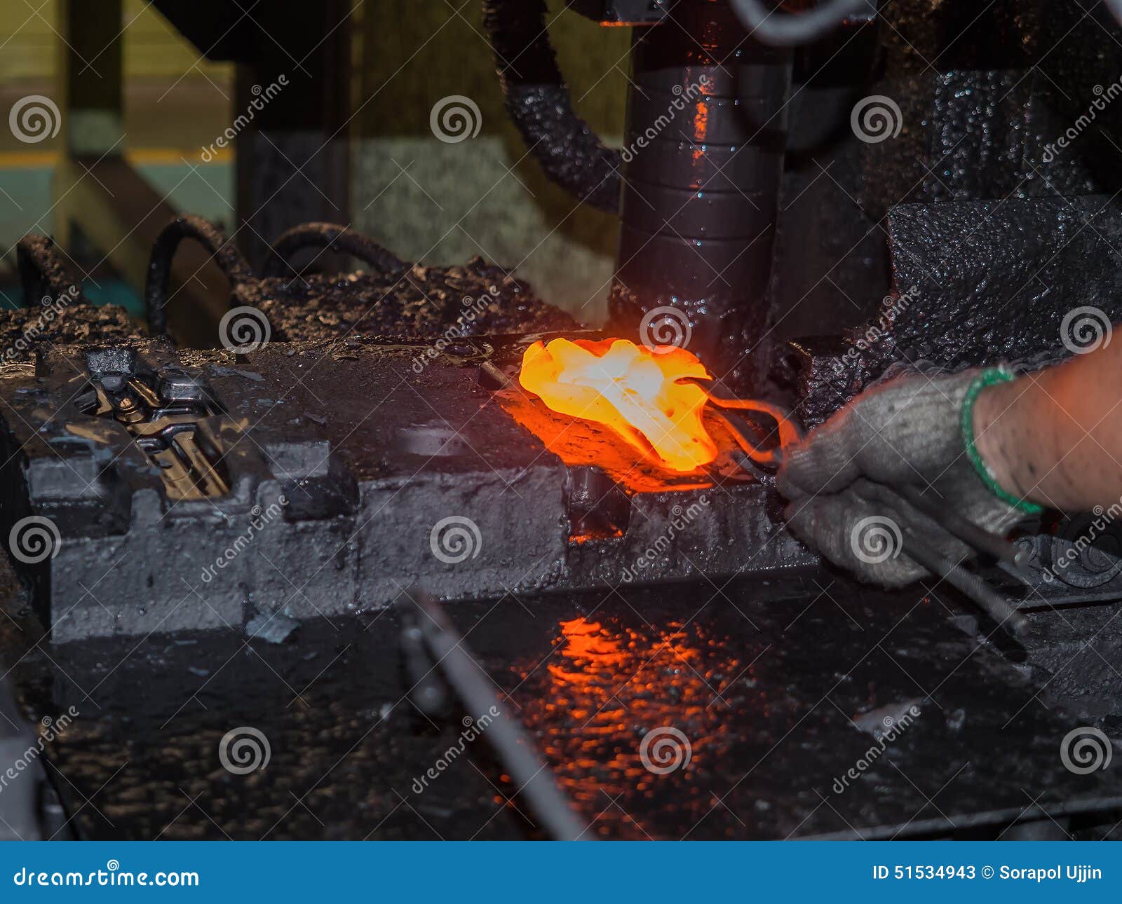 Operator Forging Steel Automotive Parts Stock Image - Image of ...