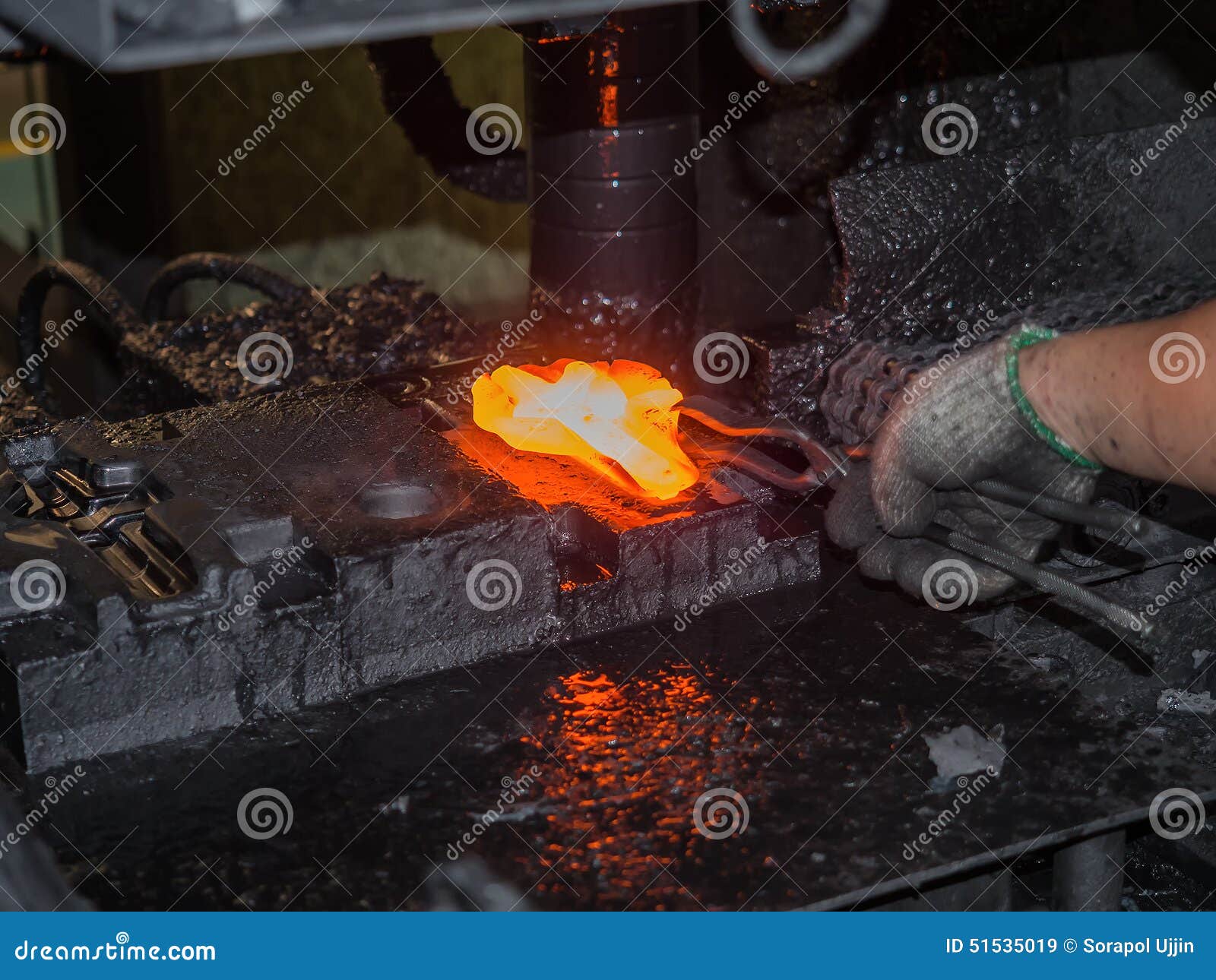 Operator Forging Steel Automotive Parts Stock Image - Image of ...