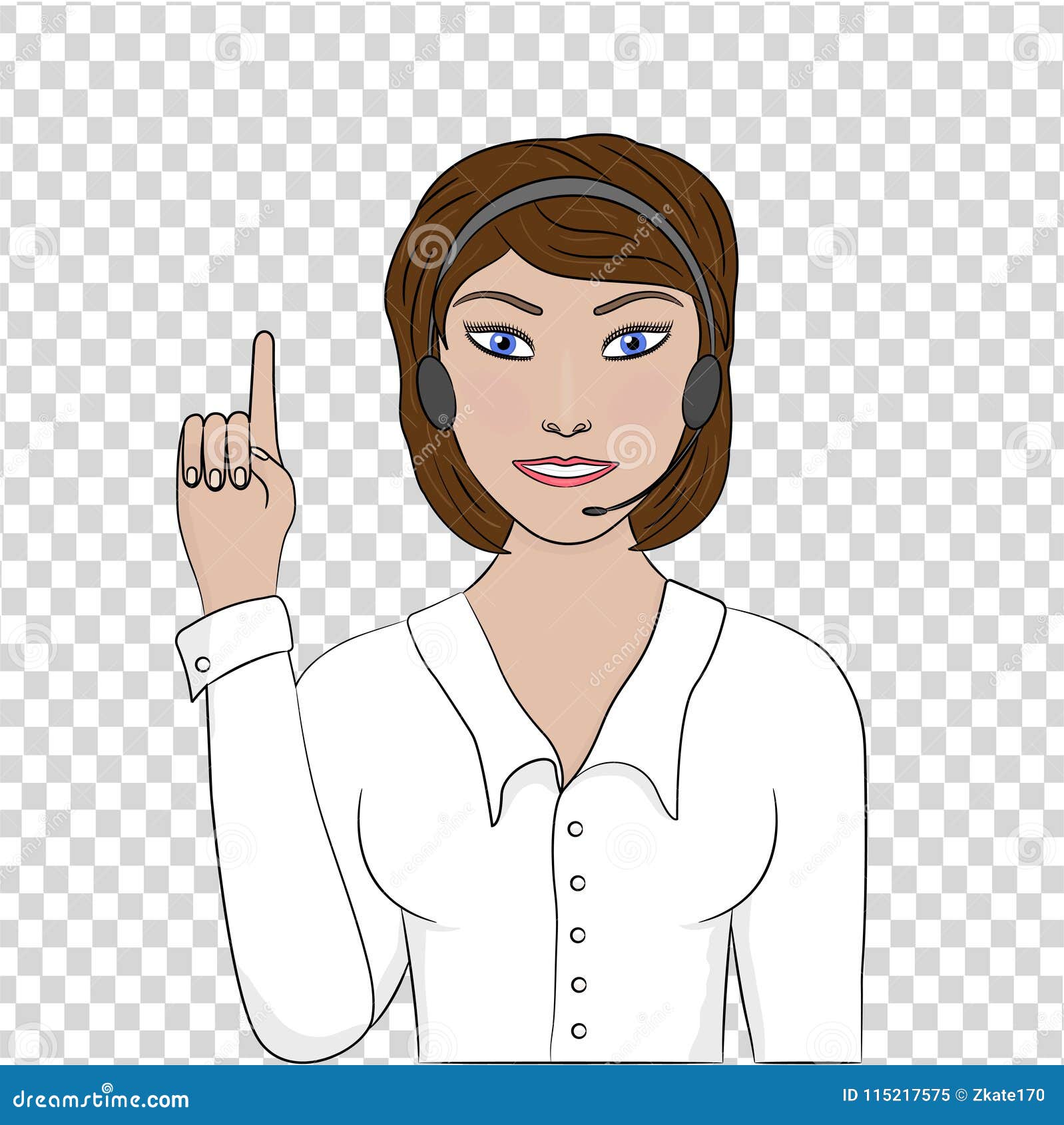 Operator Girl Lineart Cartoon Vector | CartoonDealer.com #54317121