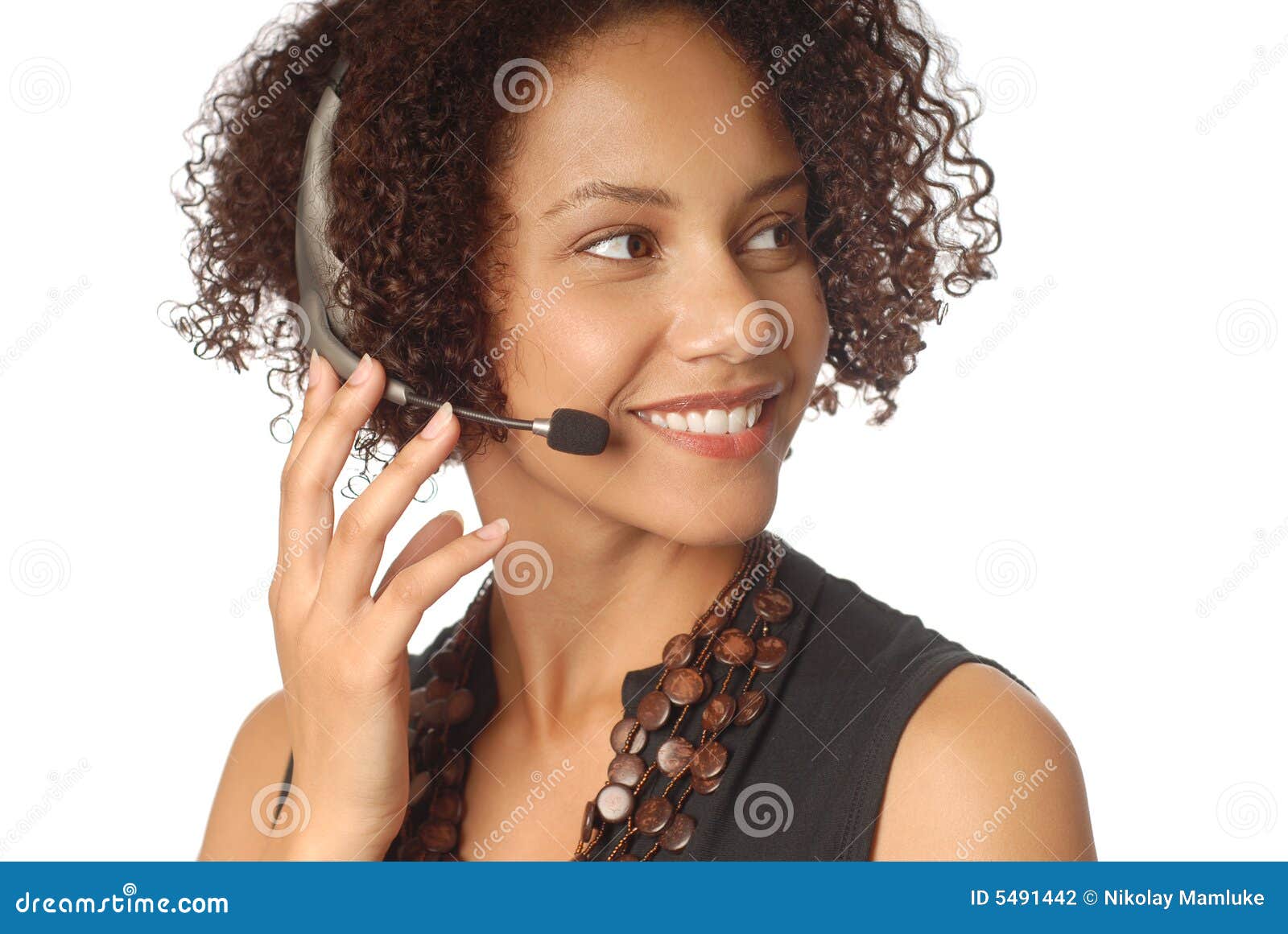 Operator Glancing Backwards Stock Photo - Image of helping, friendly ...
