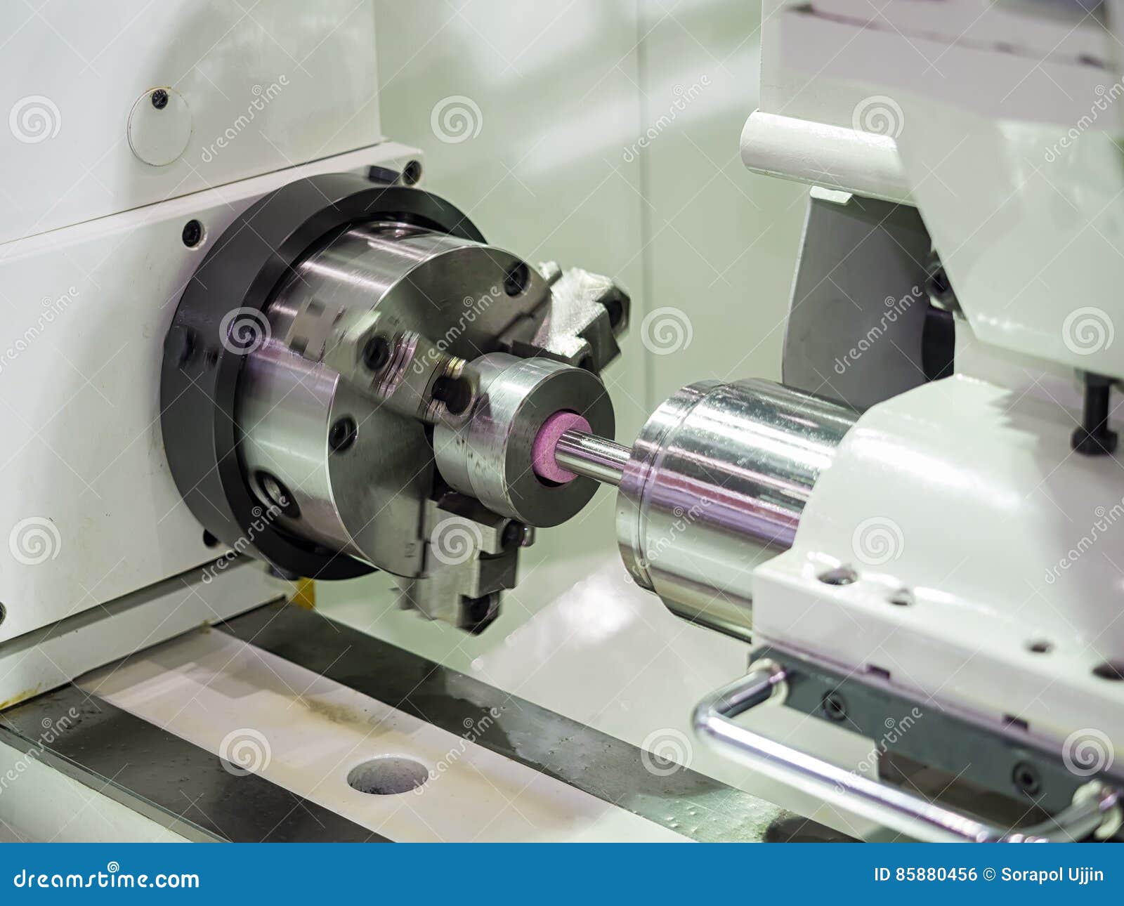 Universal Spindle Head For Lathe Closeup Isolated On White Background ...