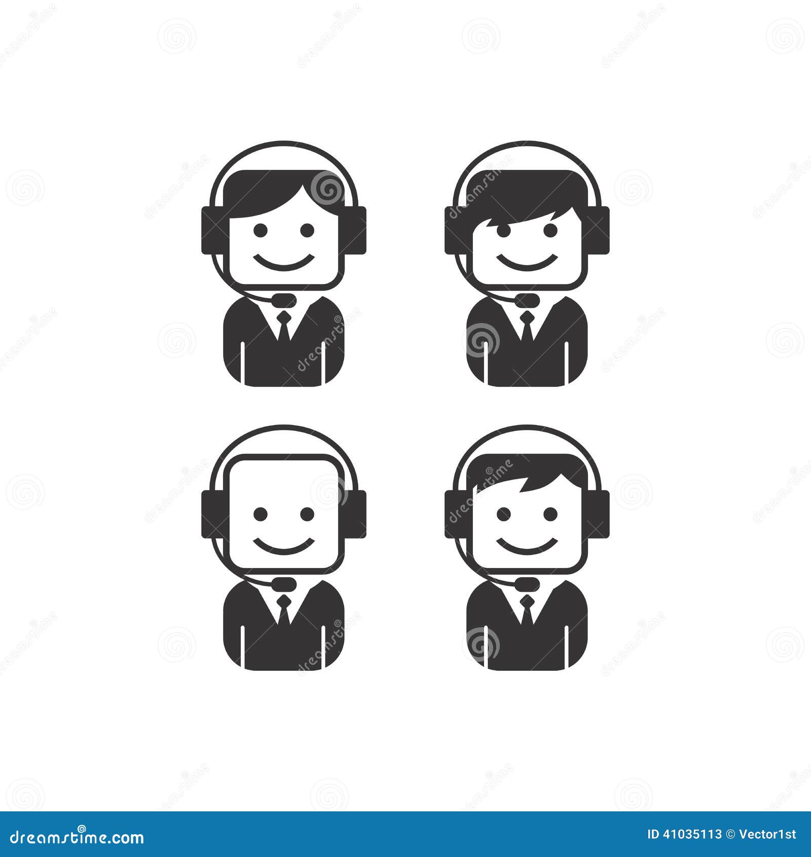 Operator Guy Avatar Portrait Picture Icon Stock Vector - Illustration ...