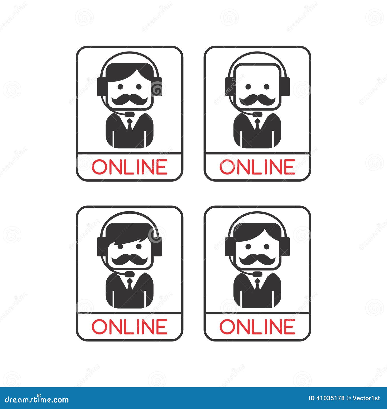 Operator Guy Avatar Portrait Picture Icon Stock Vector - Illustration ...
