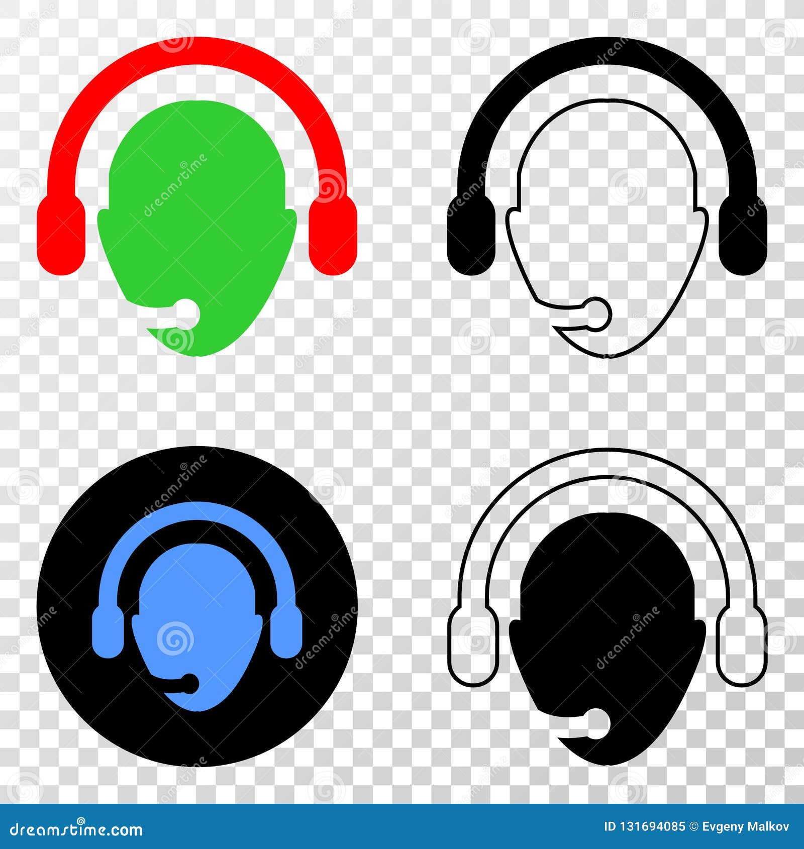 Operator Head Vector EPS Icon with Contour Version Stock Vector ...