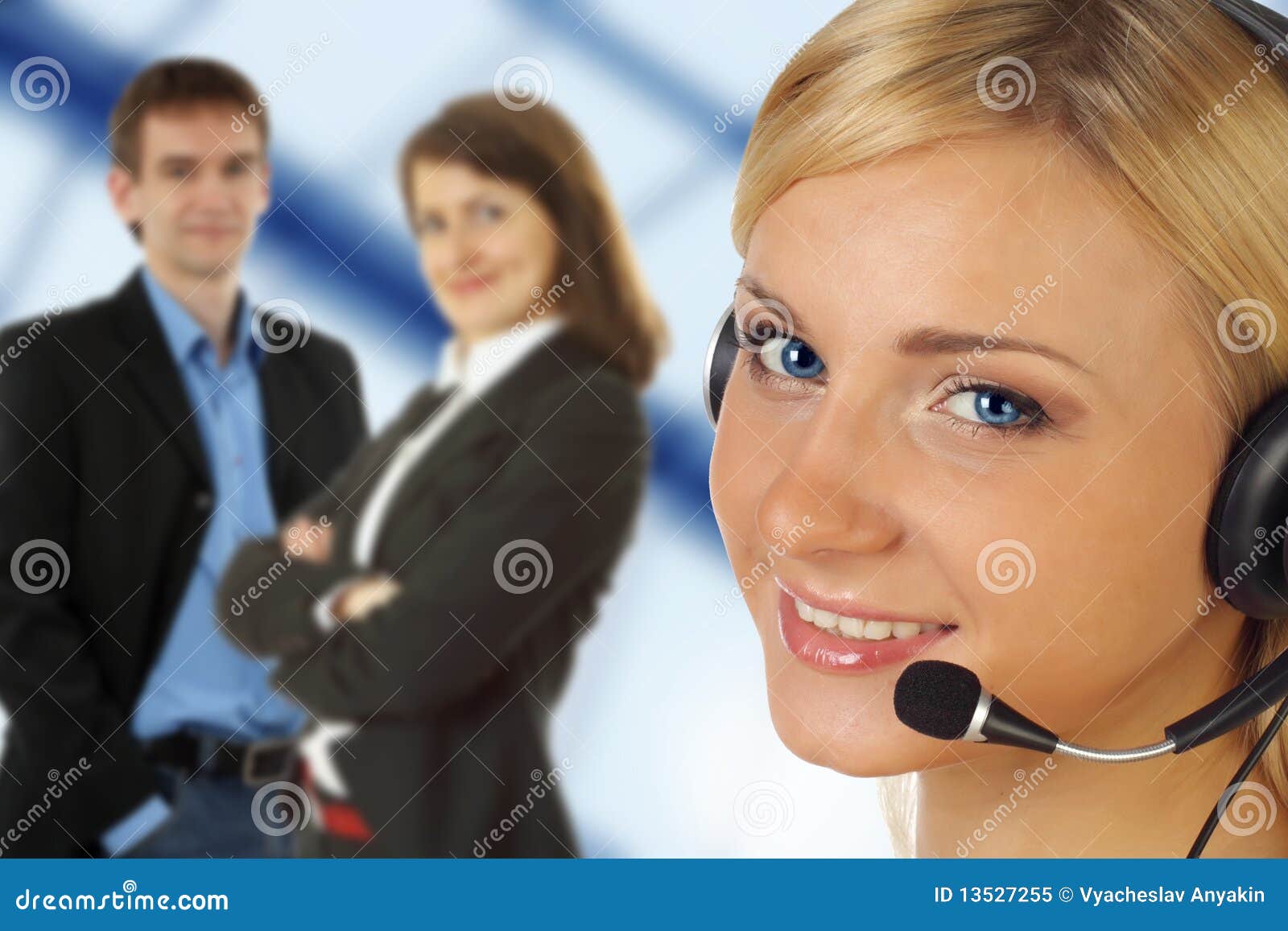 Operator with headset stock image. Image of caucasian - 13527255