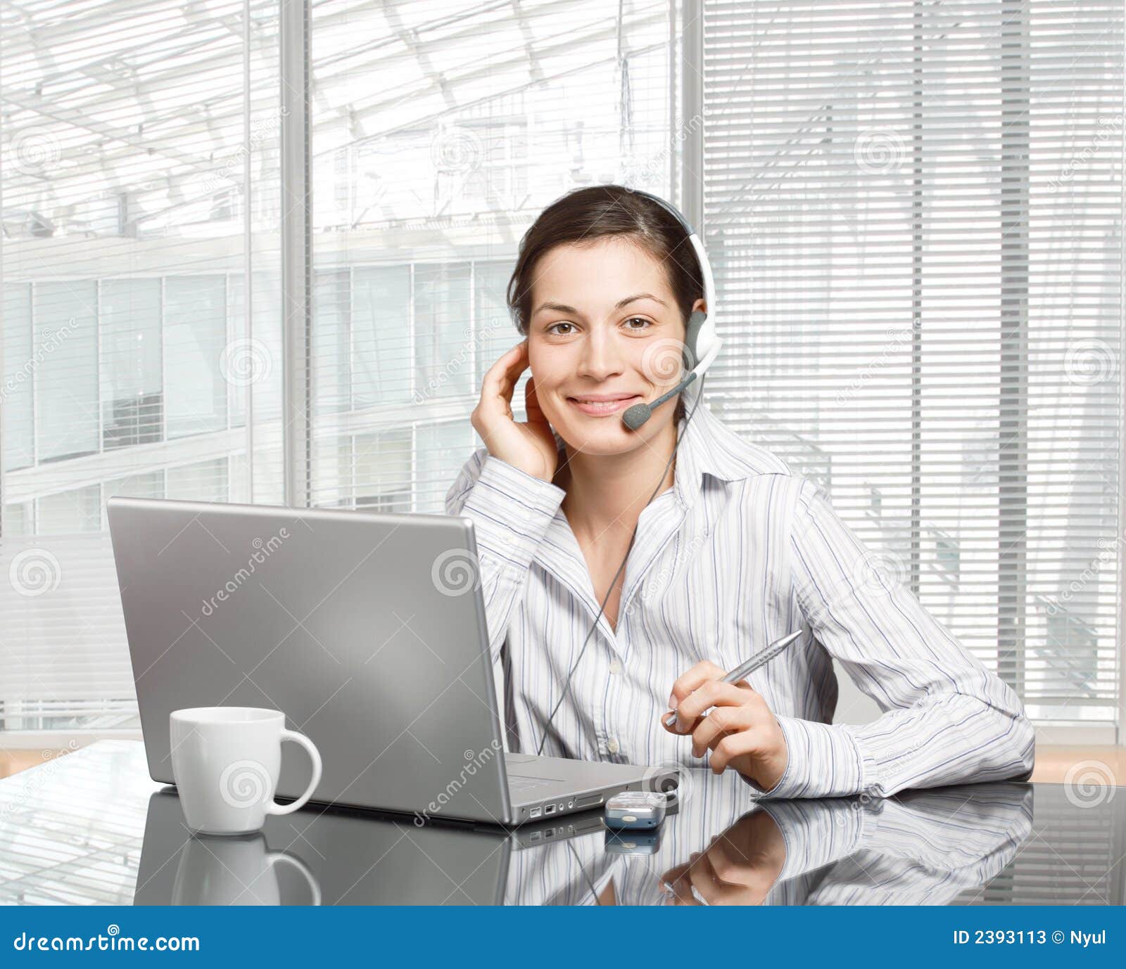 Operator in headset stock image. Image of helpline, friendly - 2393113