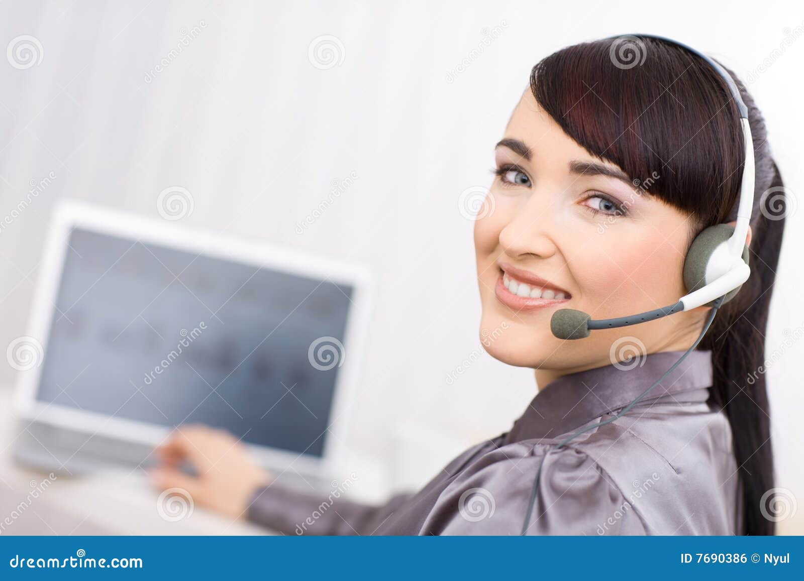 Operator with headset stock photo. Image of contact, customer - 7690386