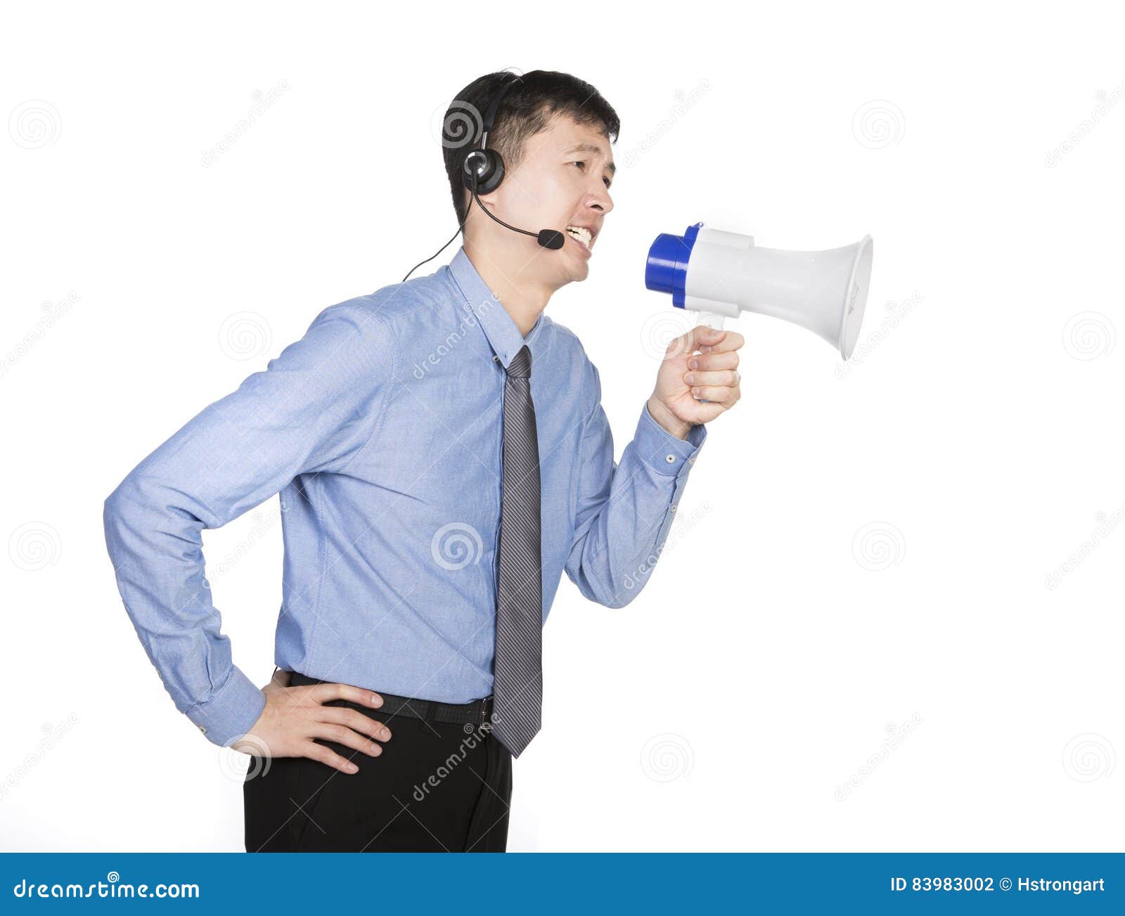 Operator holding megaphone stock photo. Image of receptionist - 83983002