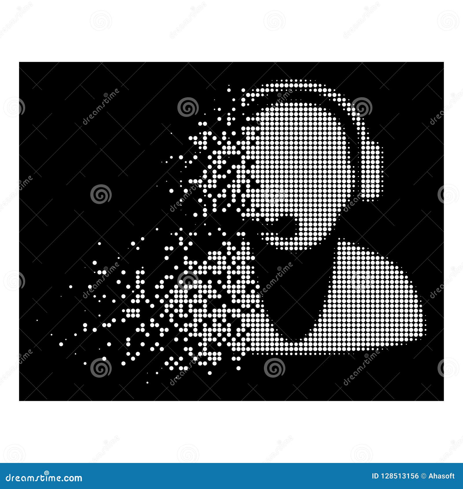 White Dissolved Pixelated Halftone Operator Icon Stock Vector ...