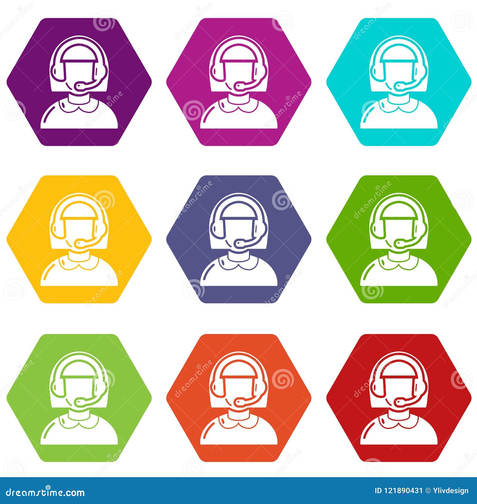 Operator Icons Set 9 Vector Stock Vector - Illustration of microphone ...